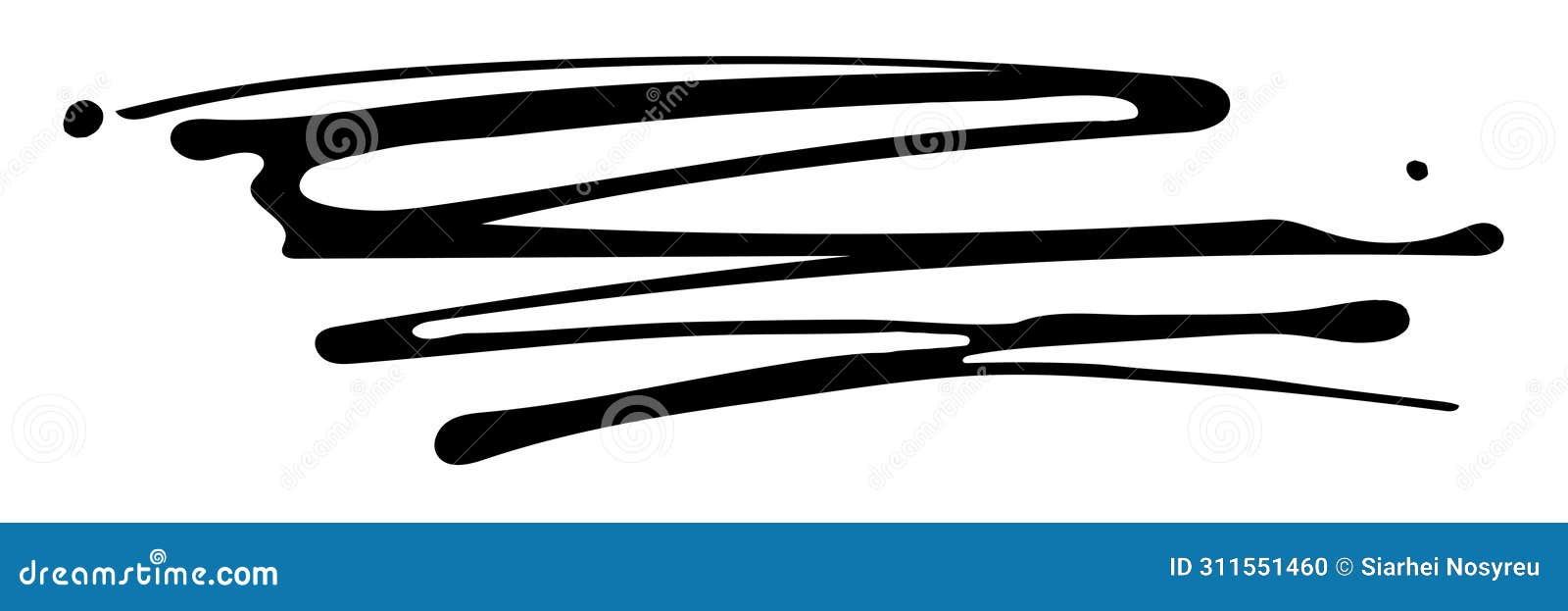 Underline, Hand Drawn. Paint Template for Text Composition Stock Vector ...