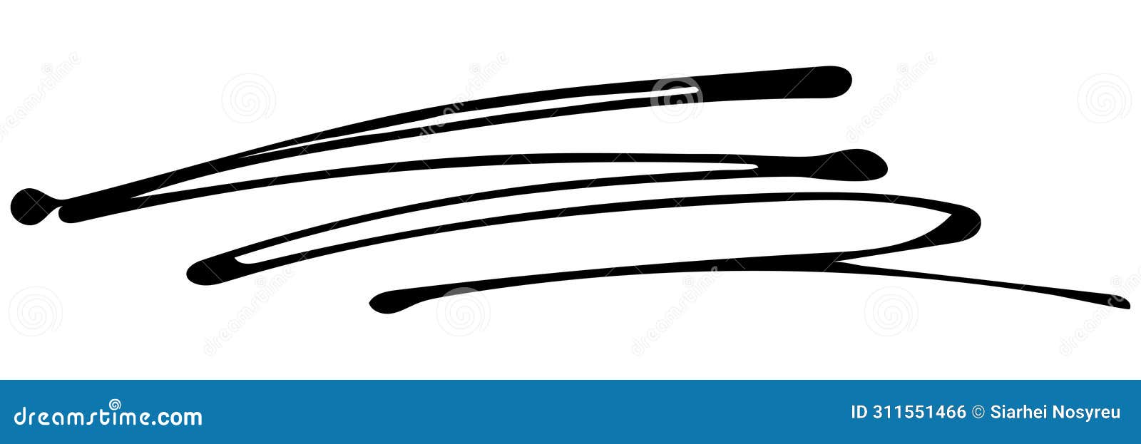 Underline, Hand Drawn. Paint Template for Text Composition Stock Vector ...