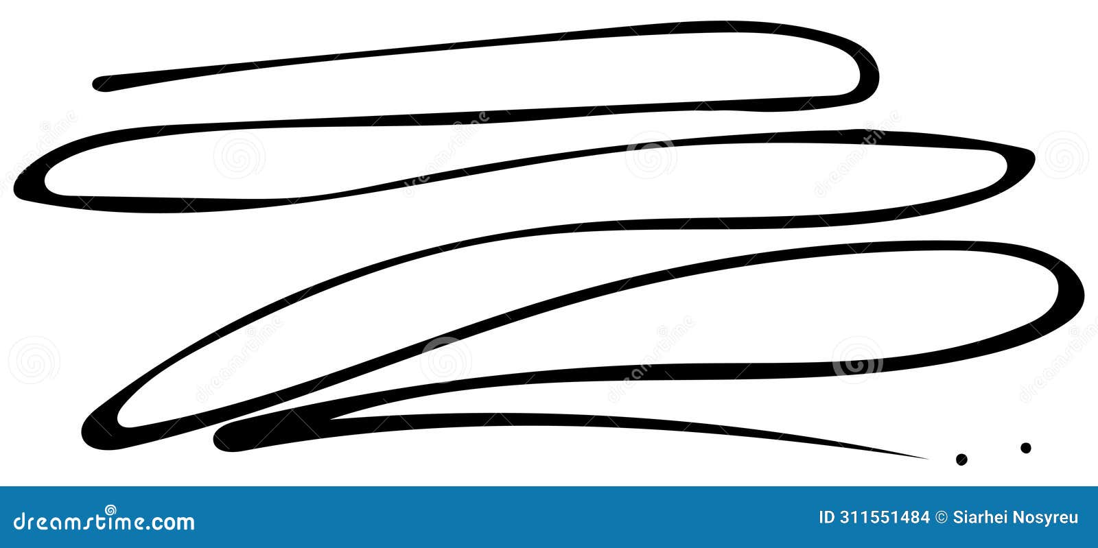 Underline, Hand Drawn. Paint Template for Text Composition Stock Vector ...