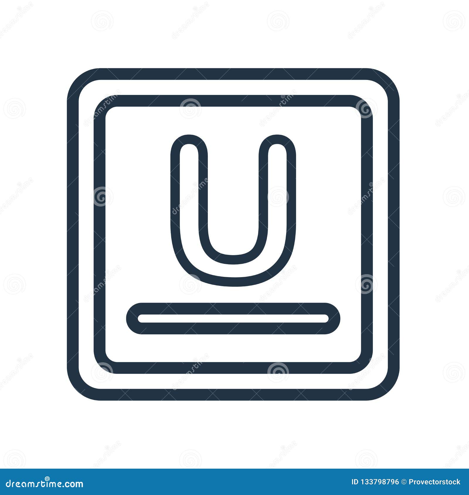 Underline Icon Vector From Text Editor Concept. Thin Line Illustration ...