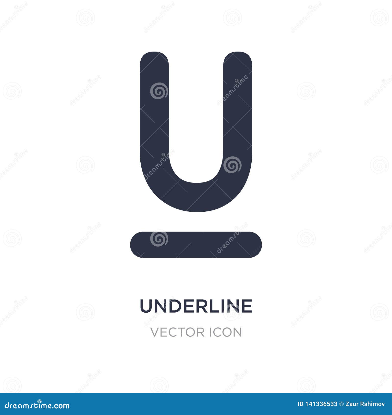 Underline Icon on White Background. Simple Element Illustration from UI ...