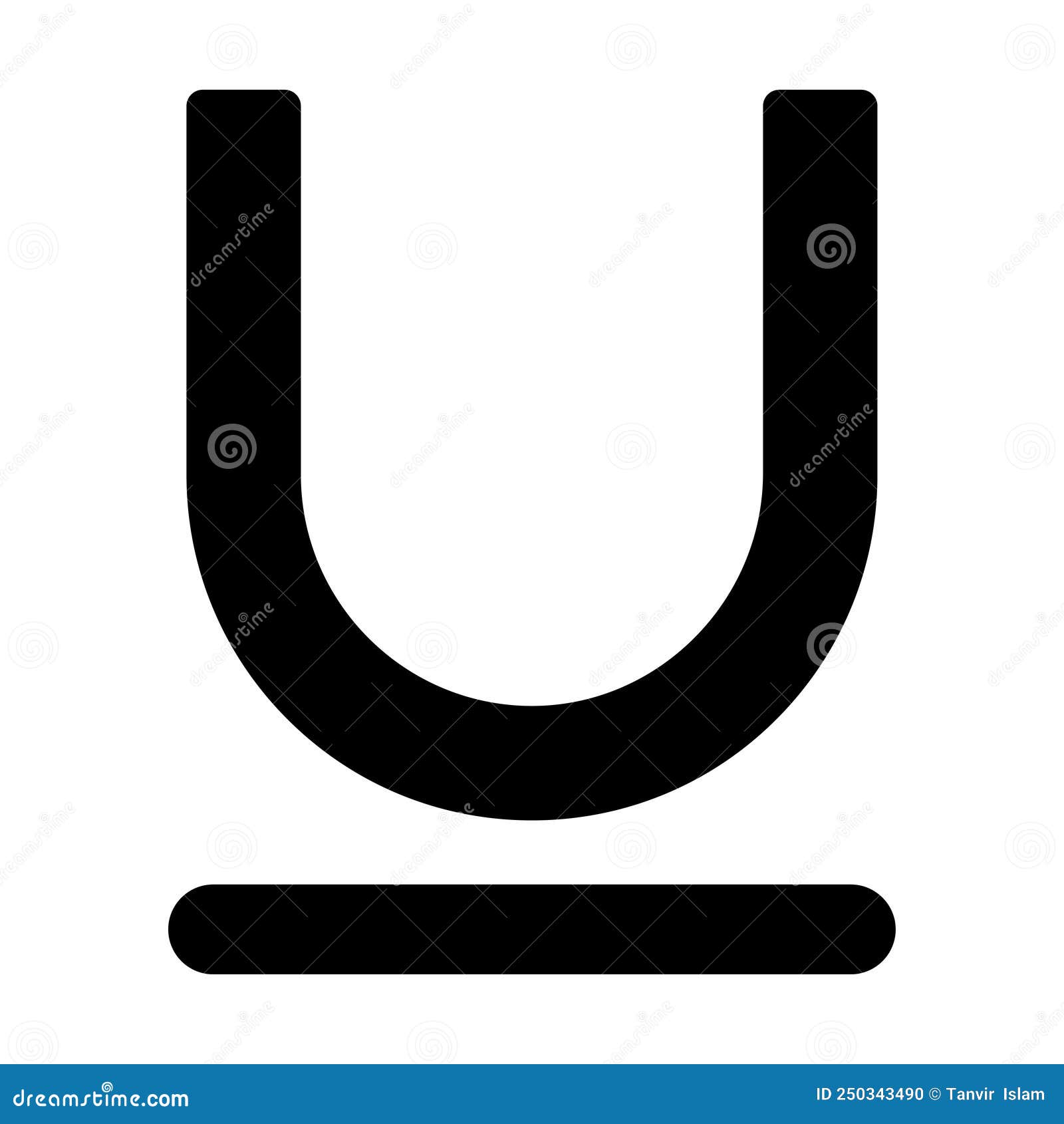 Underline text icon stock vector. Illustration of underline - 250343490