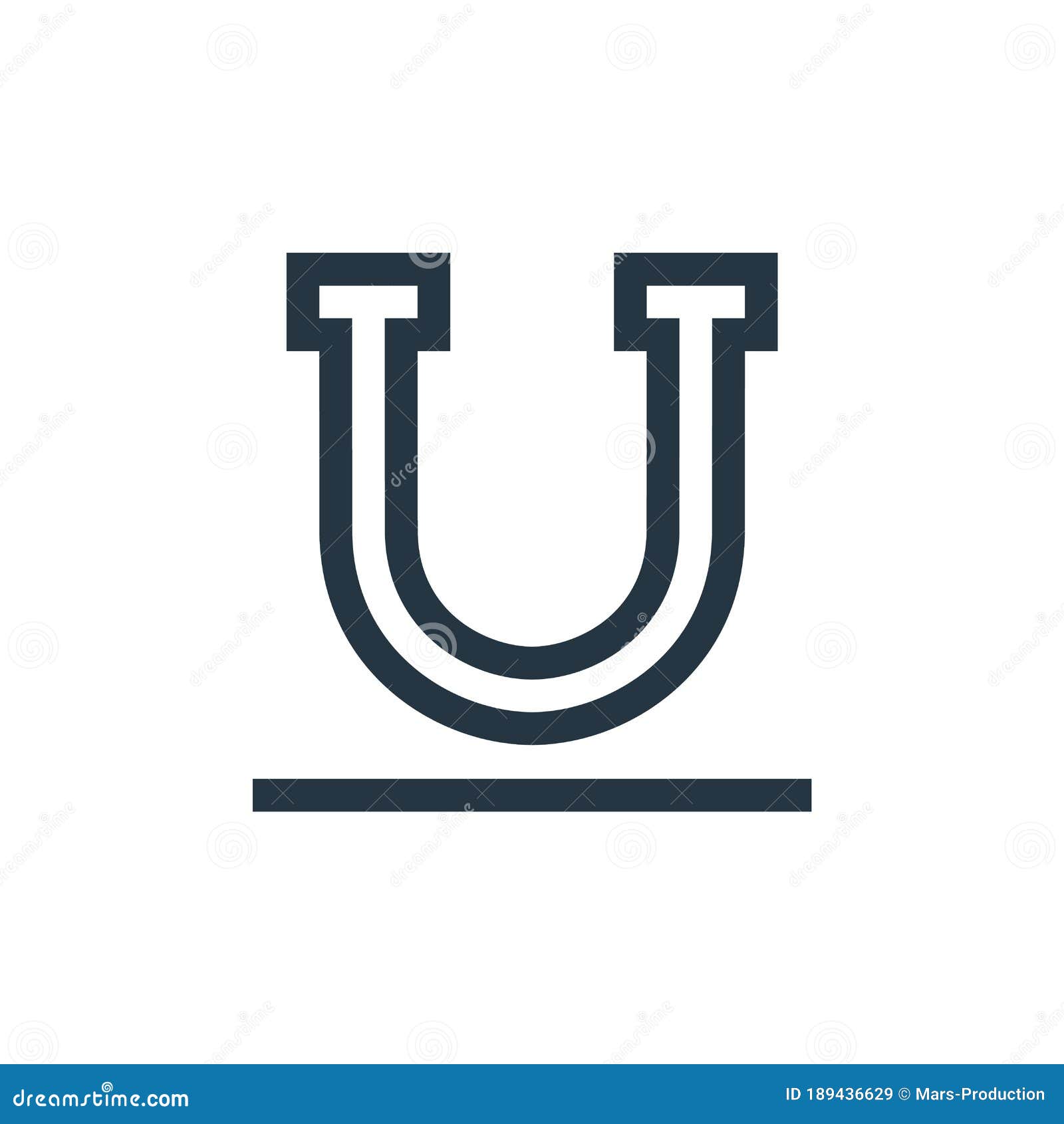 Underline Vector Icon Isolated on White Background. Outline, Thin Line ...