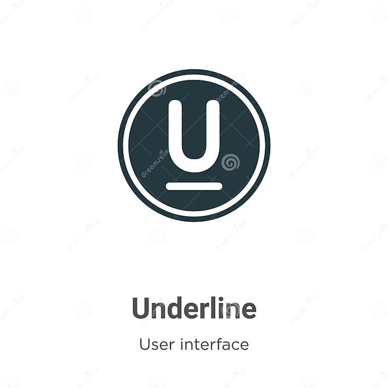 Underline Vector Icon on White Background. Flat Vector Underline Icon ...