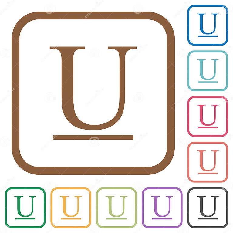 Underlined Font Type Simple Icons Stock Vector - Illustration of design ...
