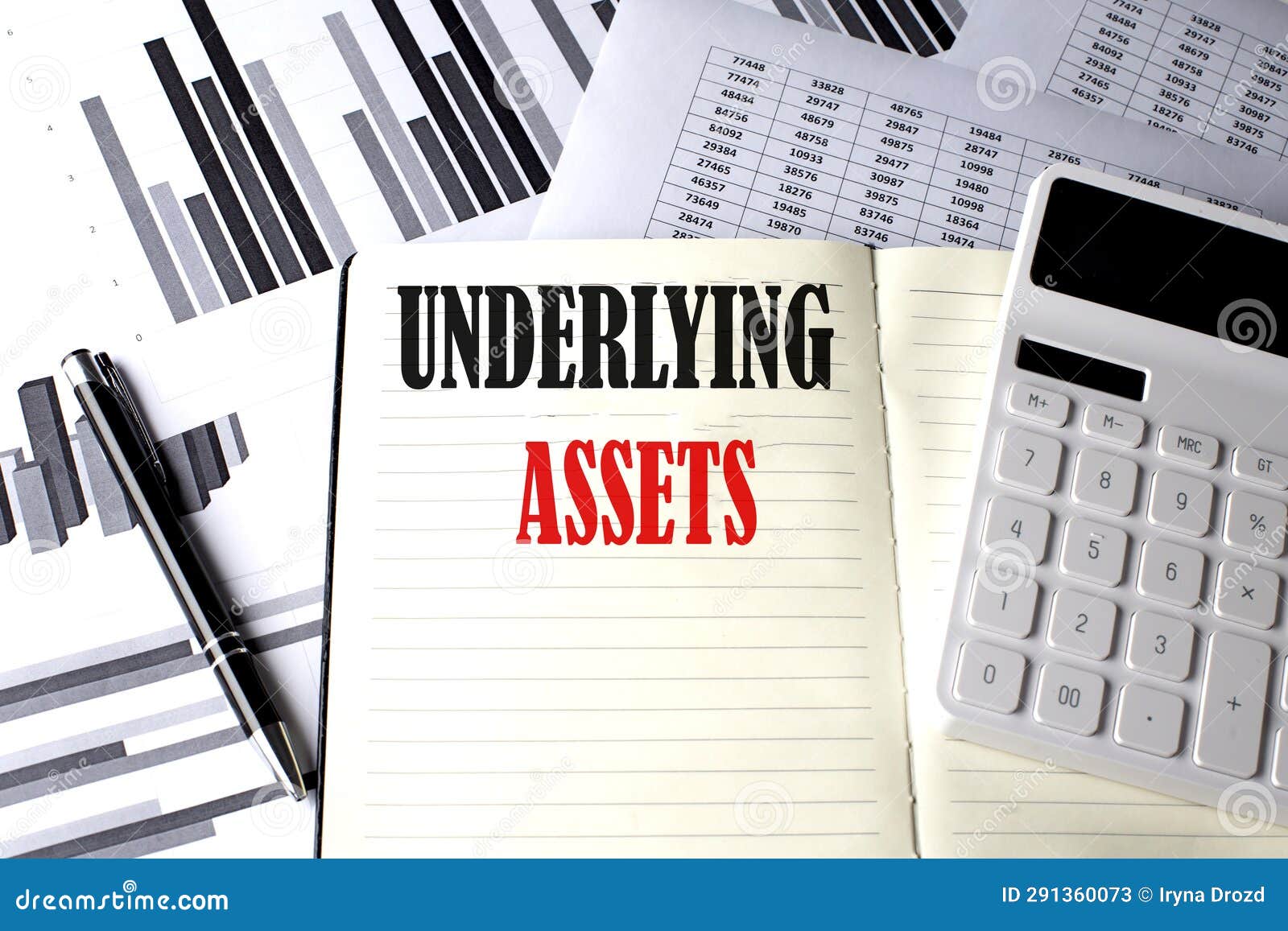 UNDERLYING ASSET Text Written on a Notebook on Chart and Diagram Stock ...