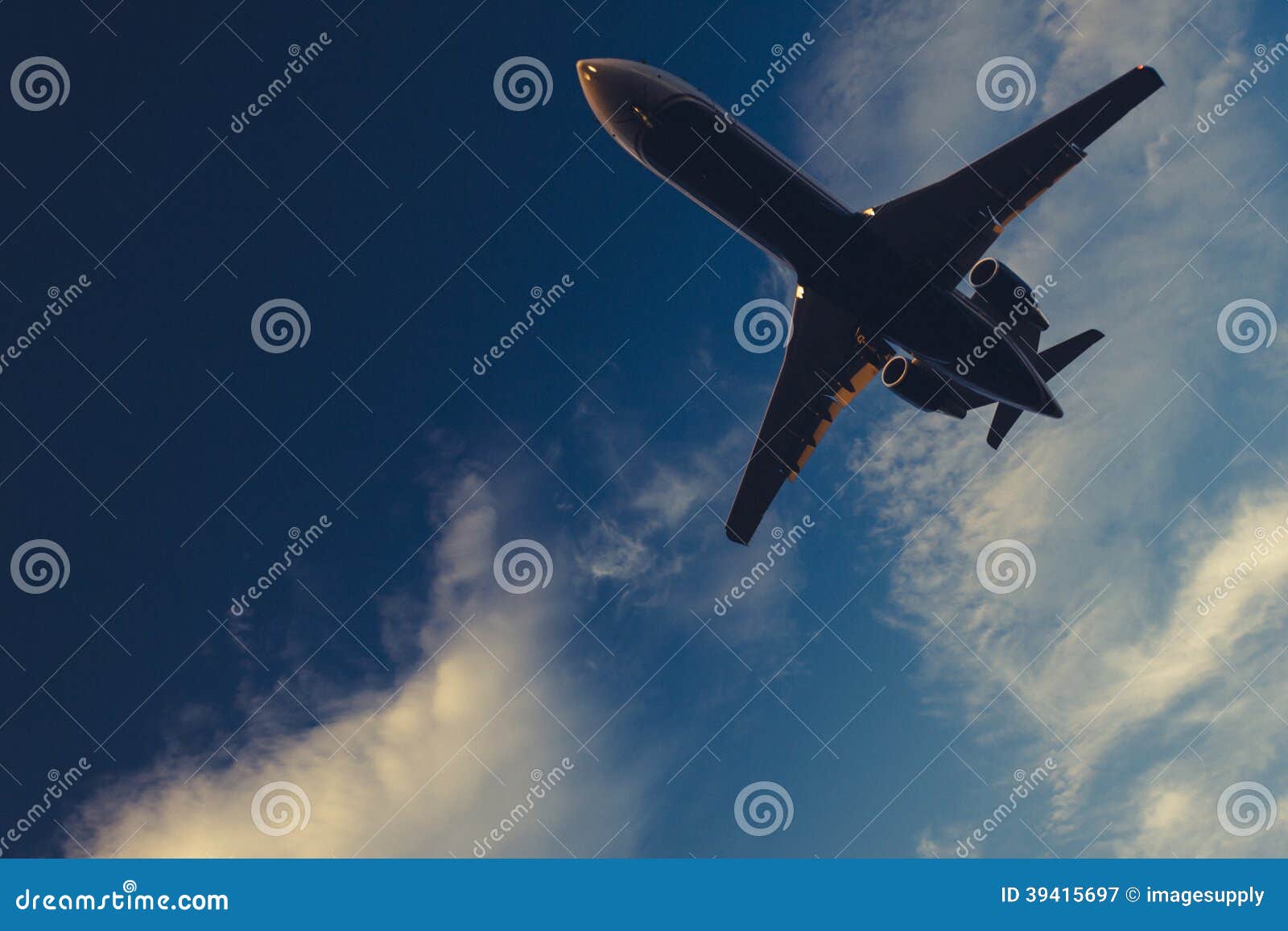 Underneath Airplane with Pretty Blue Sky in Background Stock Image ...