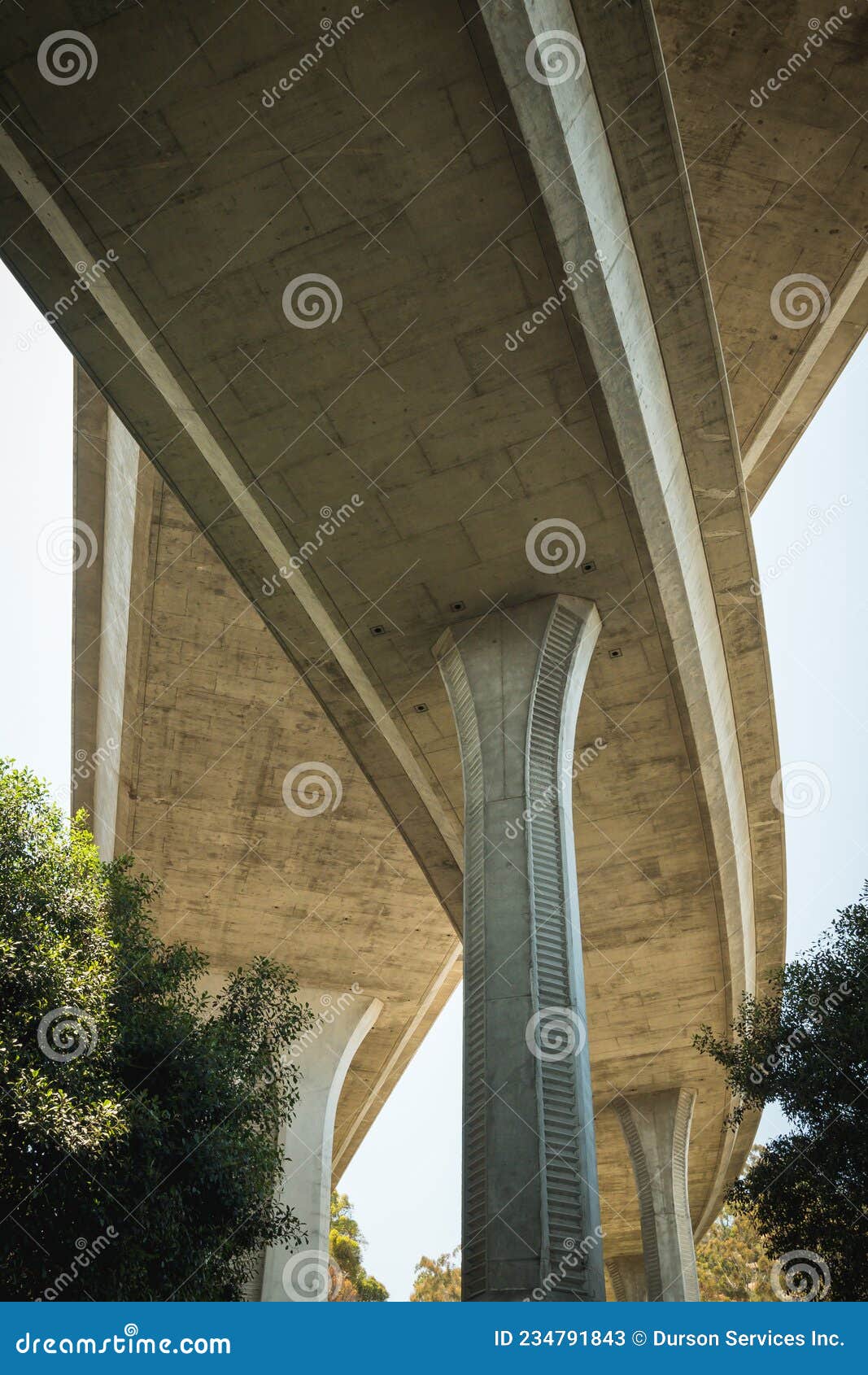 Underneath American Freeway Bridge. Vertical Image Stock Image - Image ...