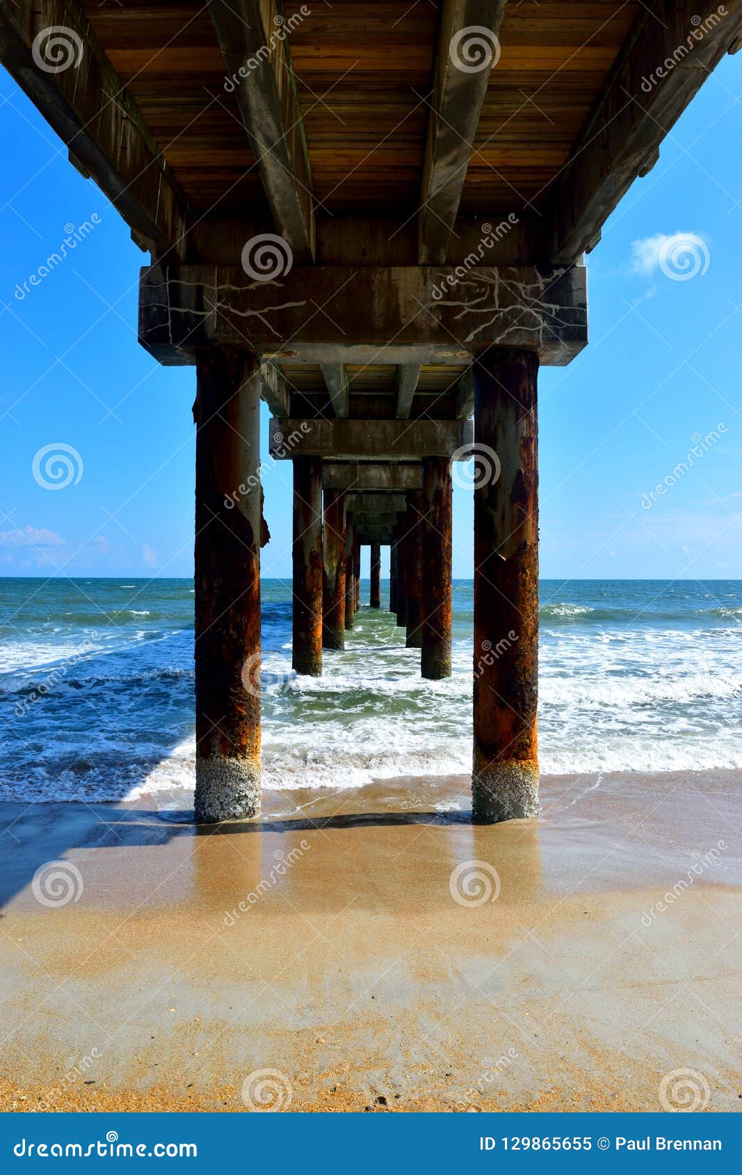 Underneath the Fishing Pier Stock Image - Image of underneath, seascape ...