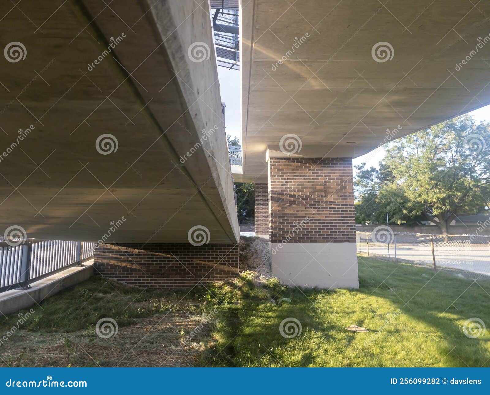 Underneath a Pedestrian Bridge Stock Photo - Image of walkway ...