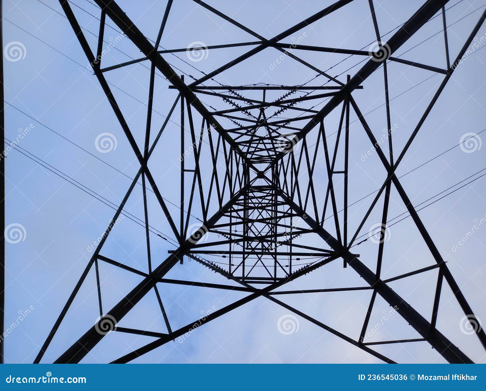 Underneath a Powerline Tower Stock Photo - Image of window, symmetry ...