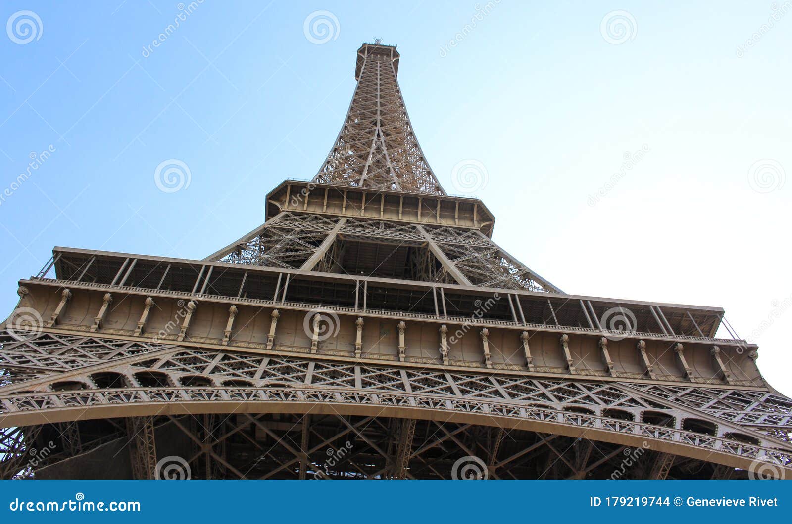 Underneath View of the Eiffel Tower Stock Photo - Image of architecture ...