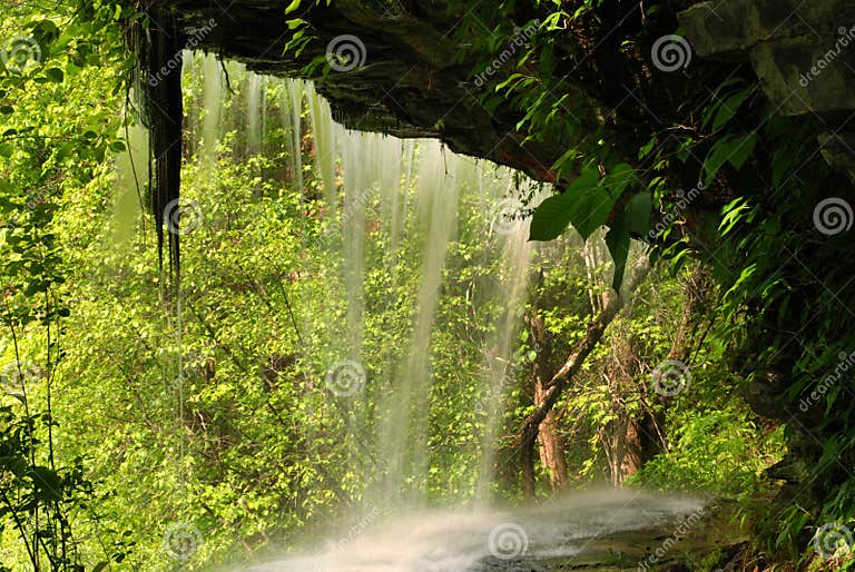Underneath a Waterfall stock image. Image of green, mountain - 9223519