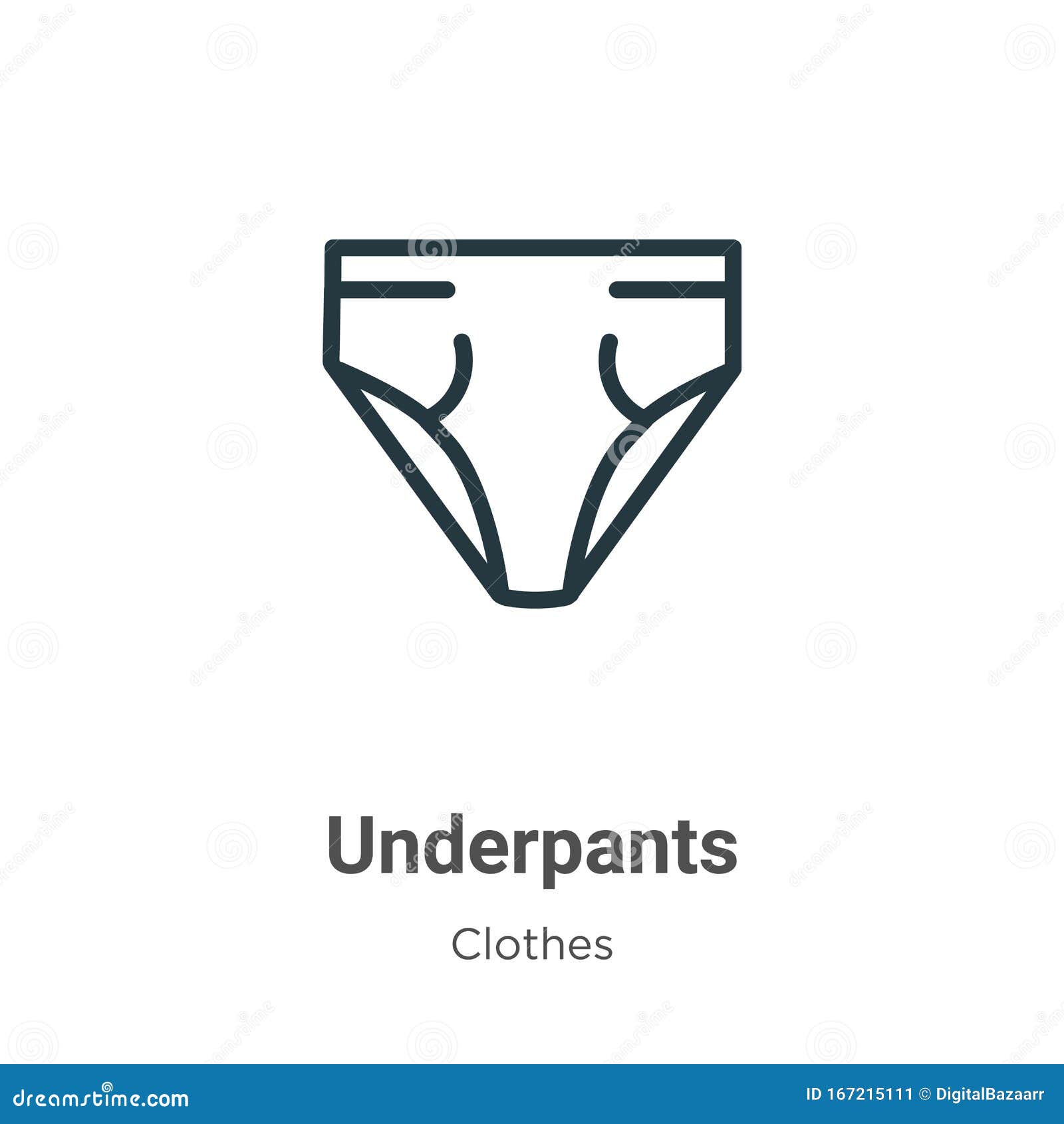 Underpants Outline Vector Icon. Thin Line Black Underpants Icon, Flat Vector Simple Element ...