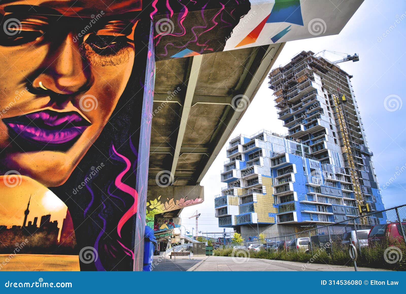 Graffiti On The Apartment Building Located UES Editorial Image ...