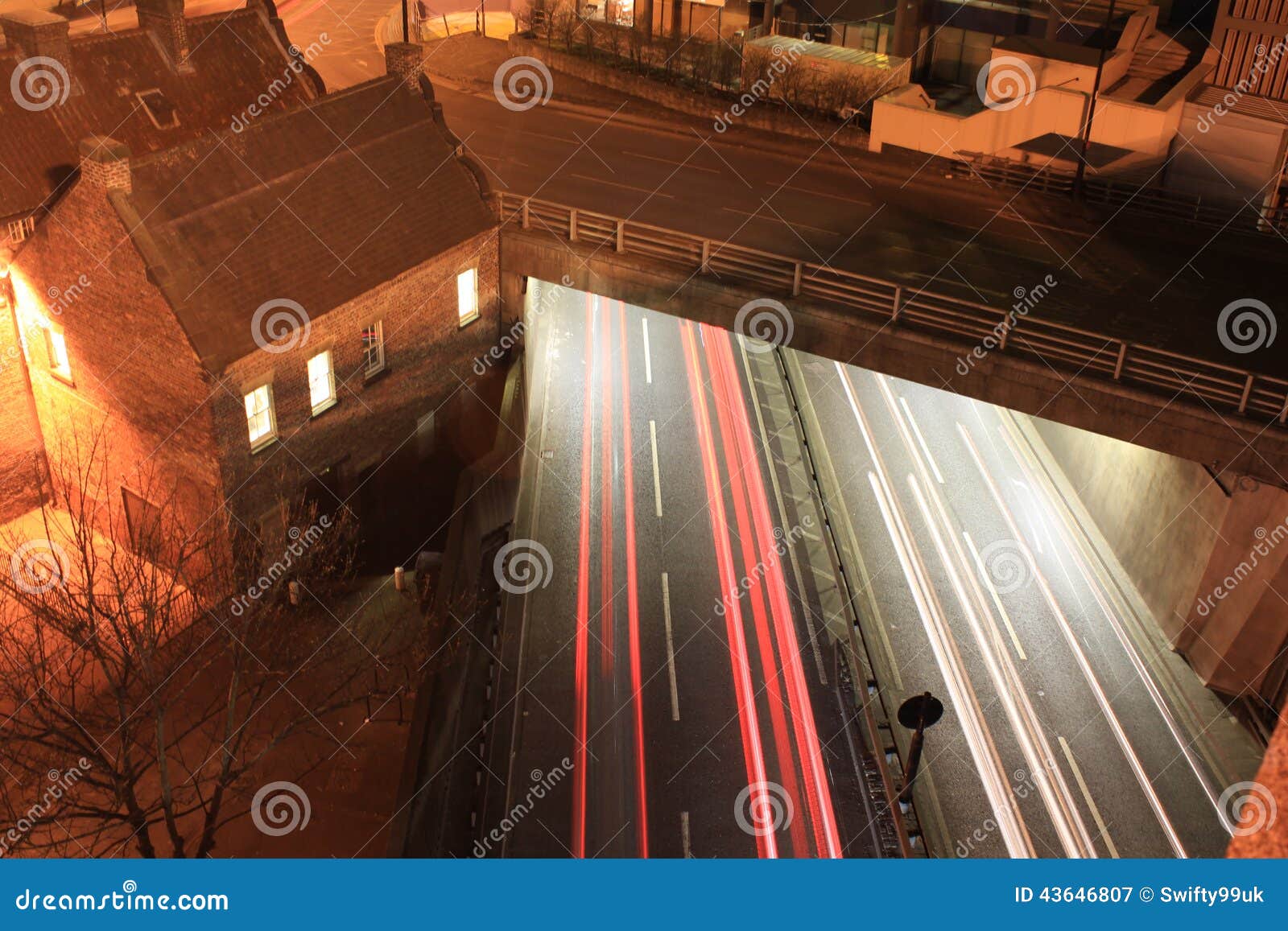 Underpass Light Trails stock image. Image of road, light - 43646807