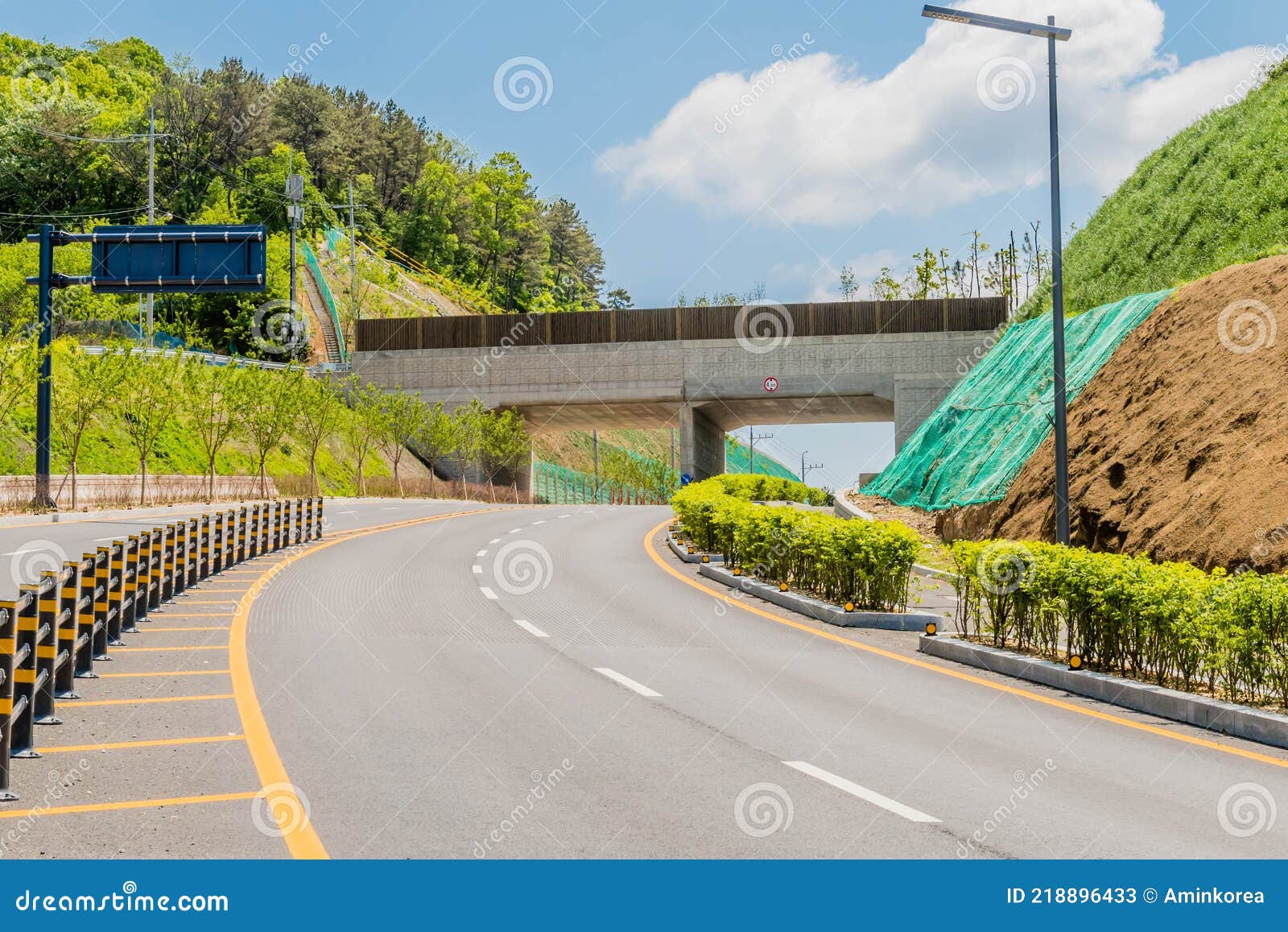 Underpass on Rural Four Lane Road Stock Image - Image of landscape ...