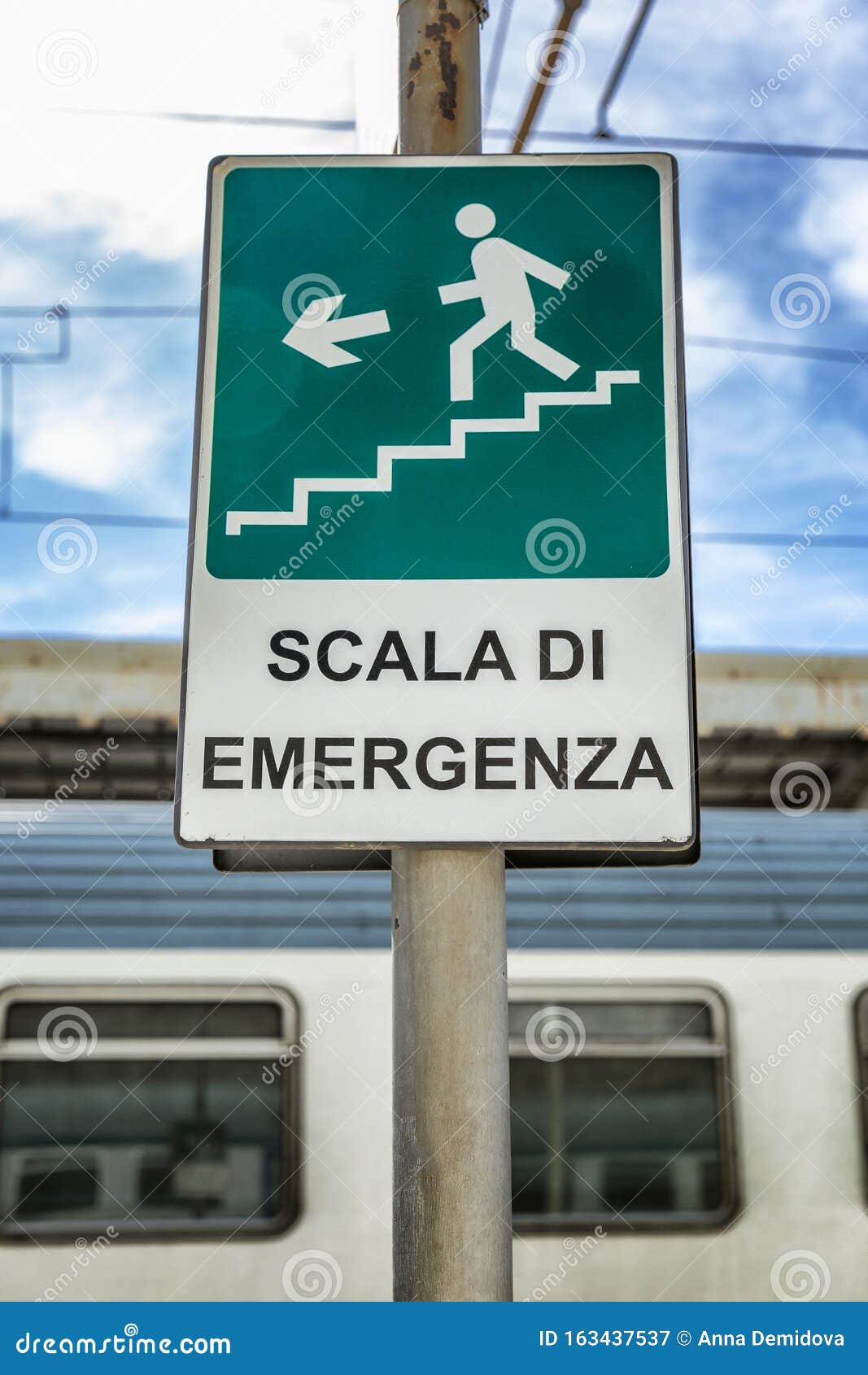 Underpass Sign at a Railway Station in Genoa. Stock Image - Image of ...