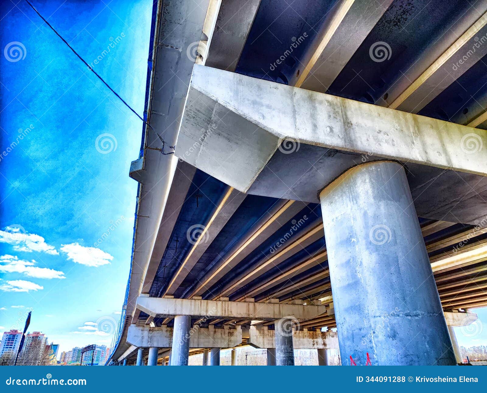 Underpass Structure Showing Concrete Beams and Support Columns ...