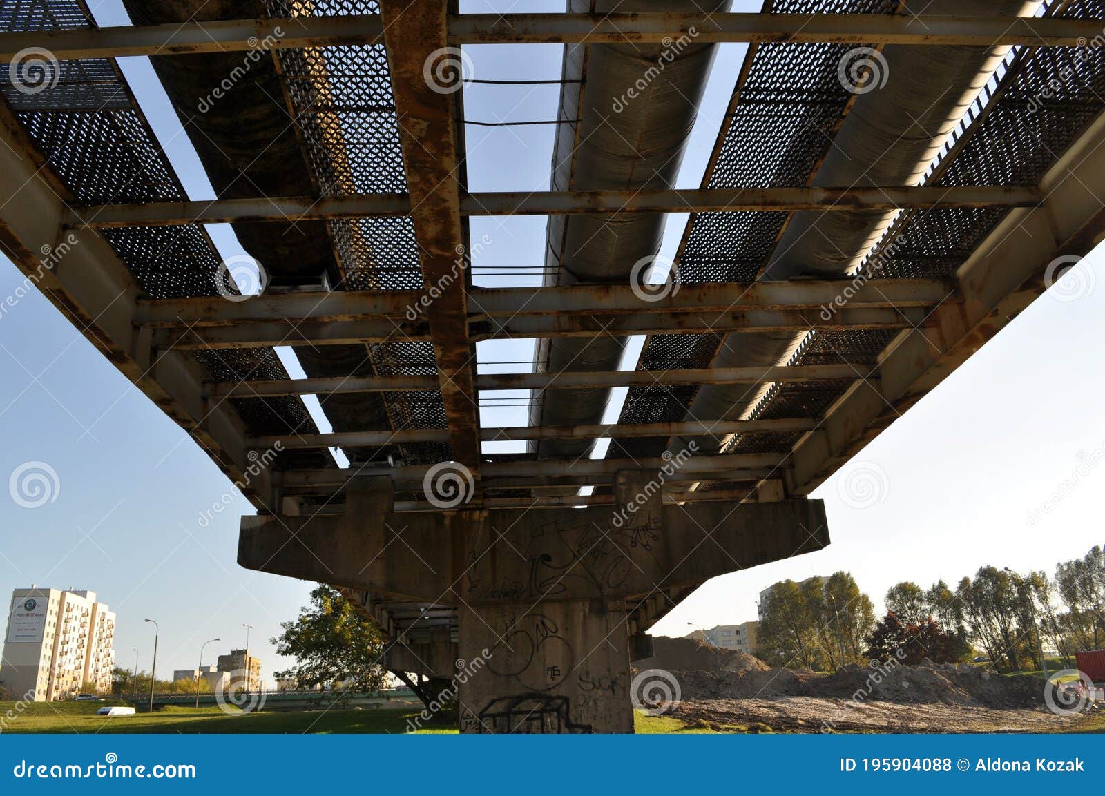 Underpass Under the Bridge Next To the Stream of the River Stock Photo ...