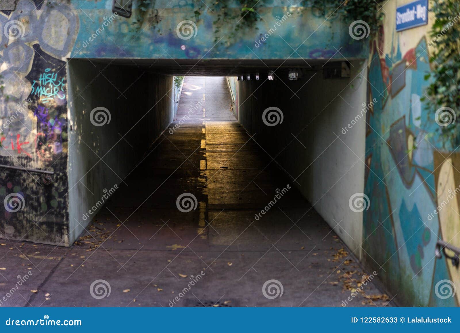 Underpass in Urban City with Light at the End Stock Image - Image of ...