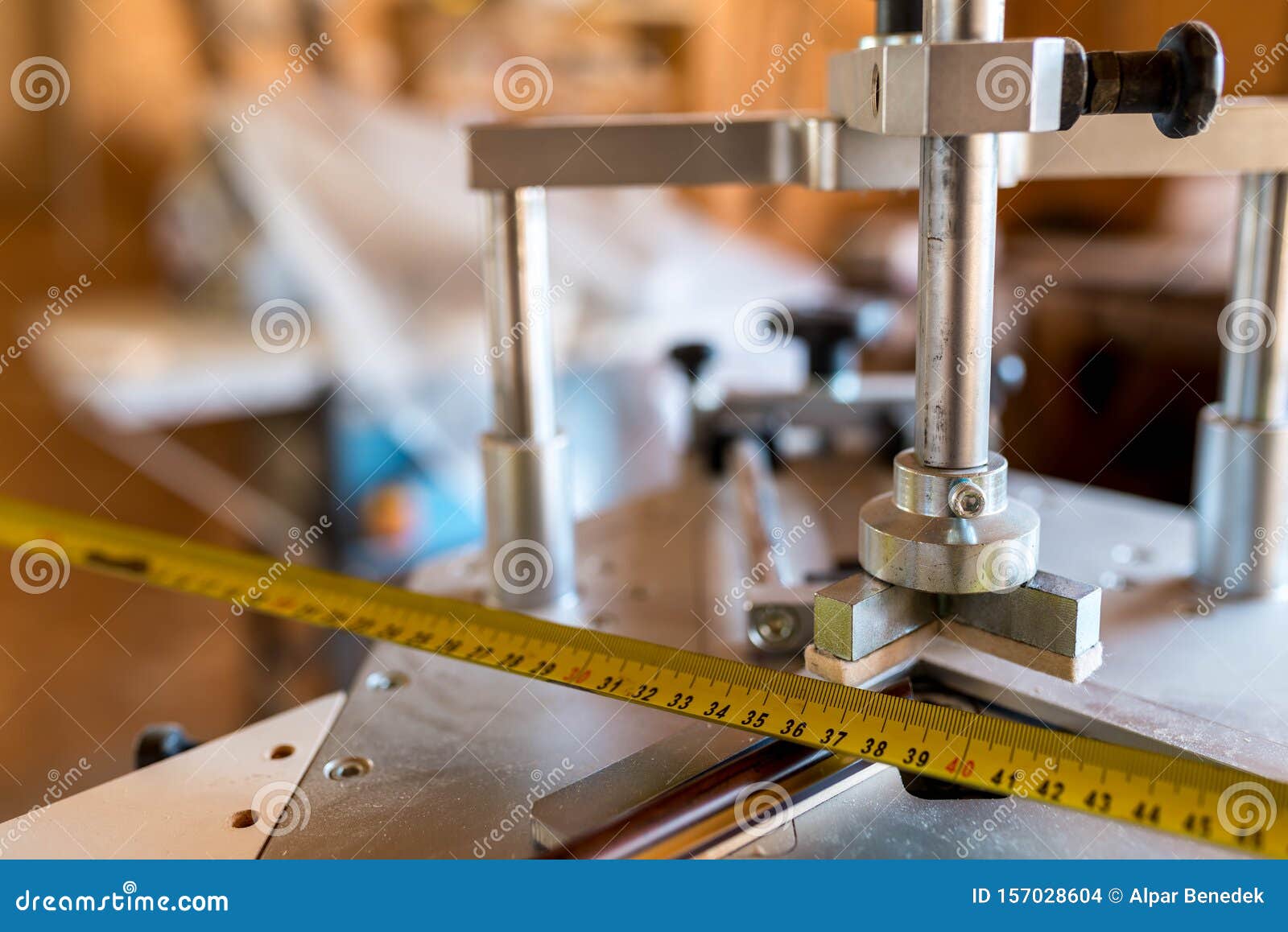 Underpinner on Focus, Picture Framer Tool in a Small Workshop Stock ...