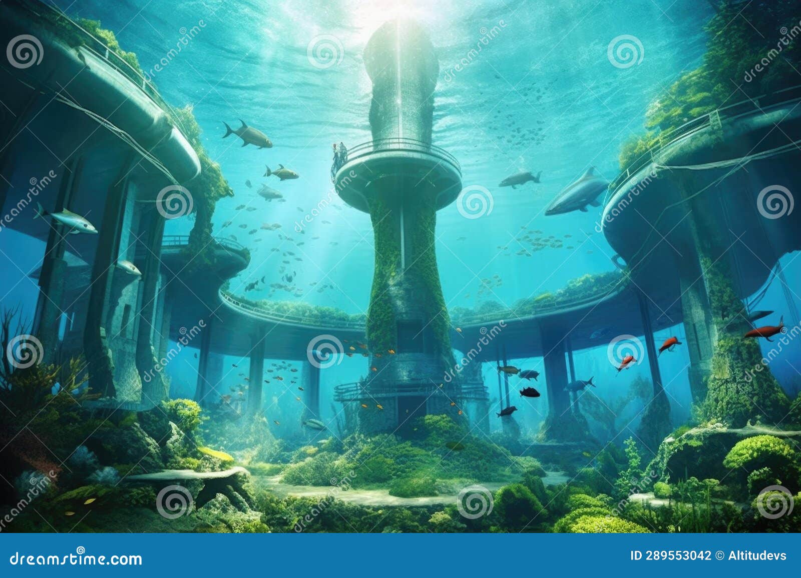 Undersea City Powered by Tidal Energy Stock Photo - Image of waves ...