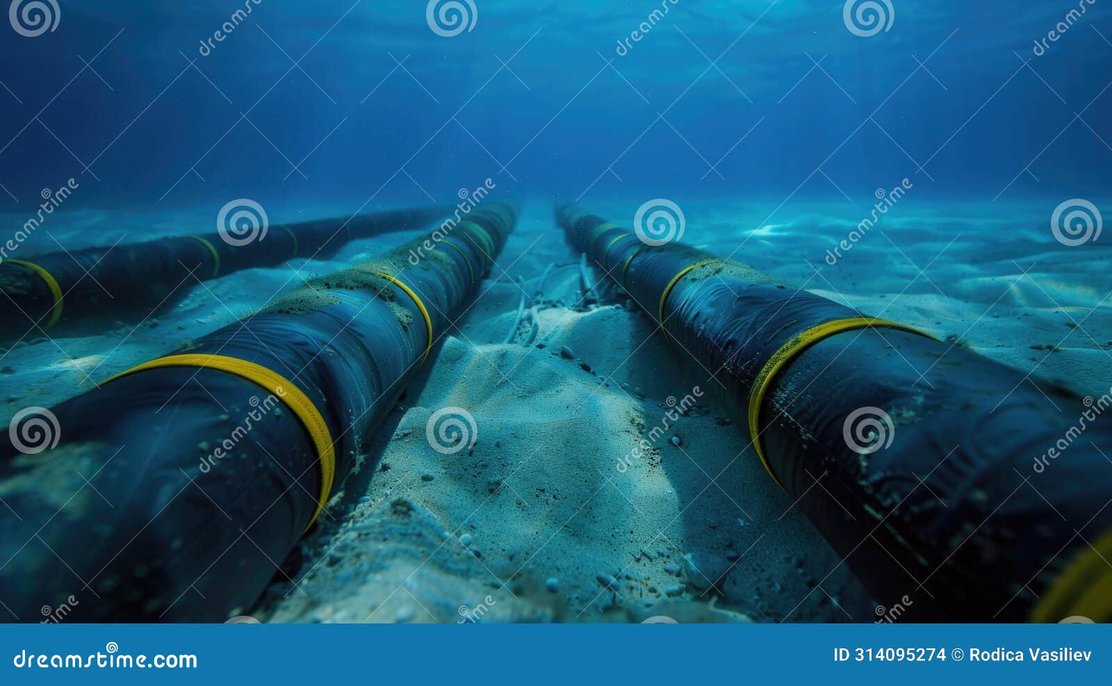 Undersea Internet Cables. Submarine Communications Cable Stock Photo ...