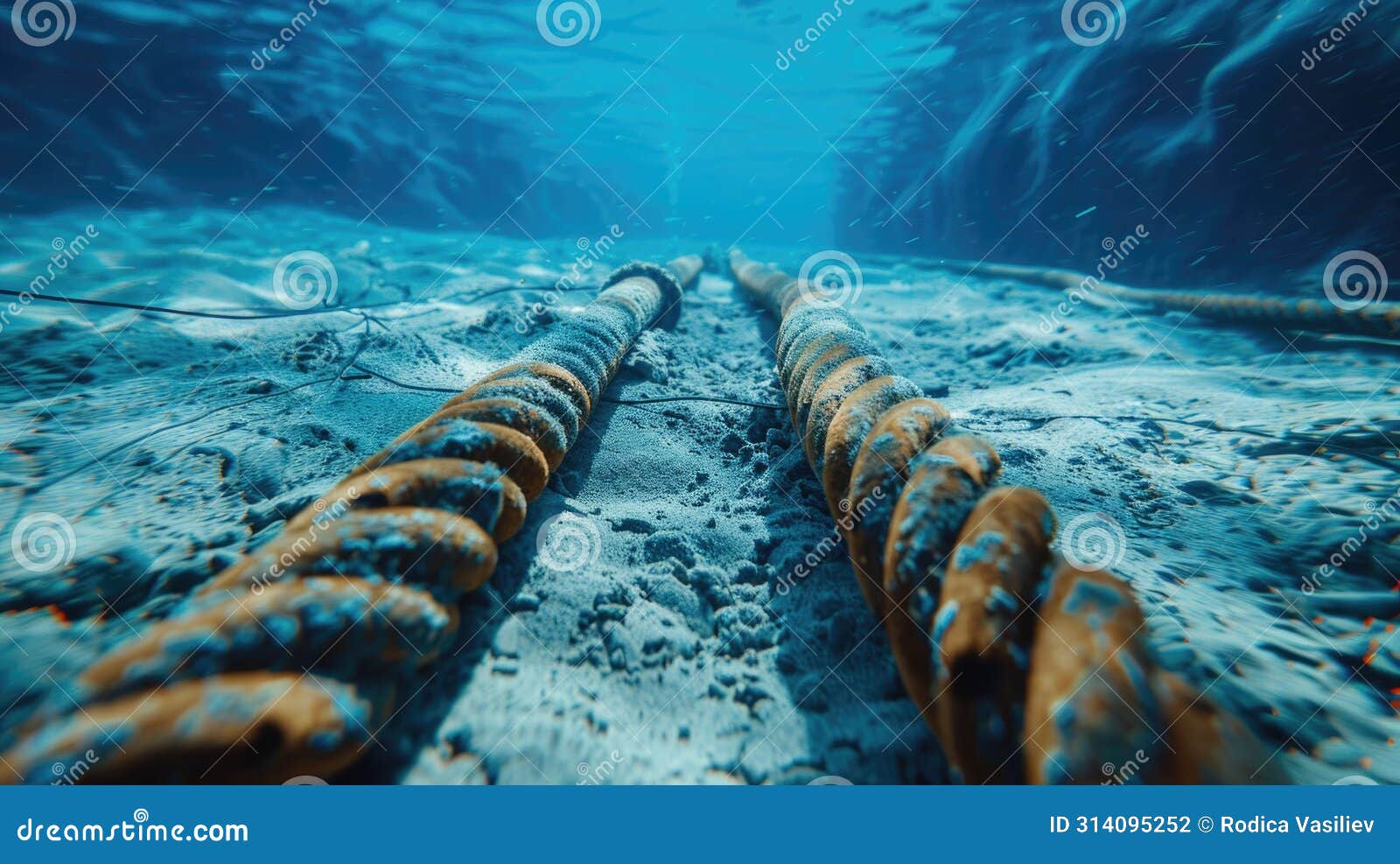 Undersea Internet Cables. Submarine Communications Cable Stock Photo ...