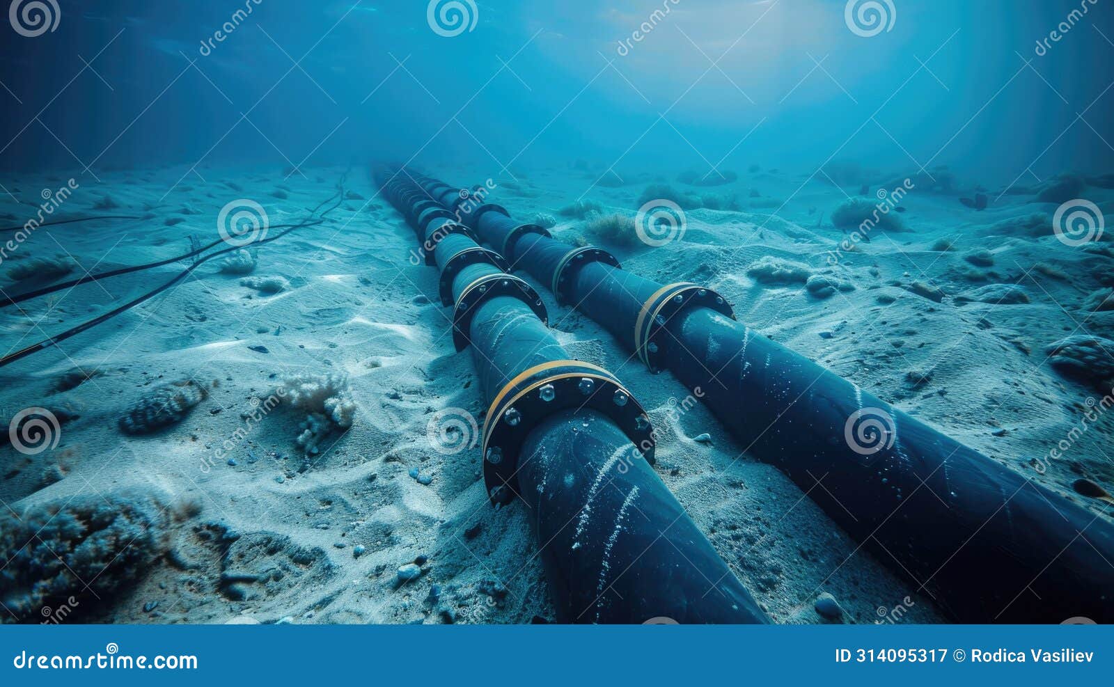 Undersea Internet Cables. Submarine Communications Cable Stock Image ...