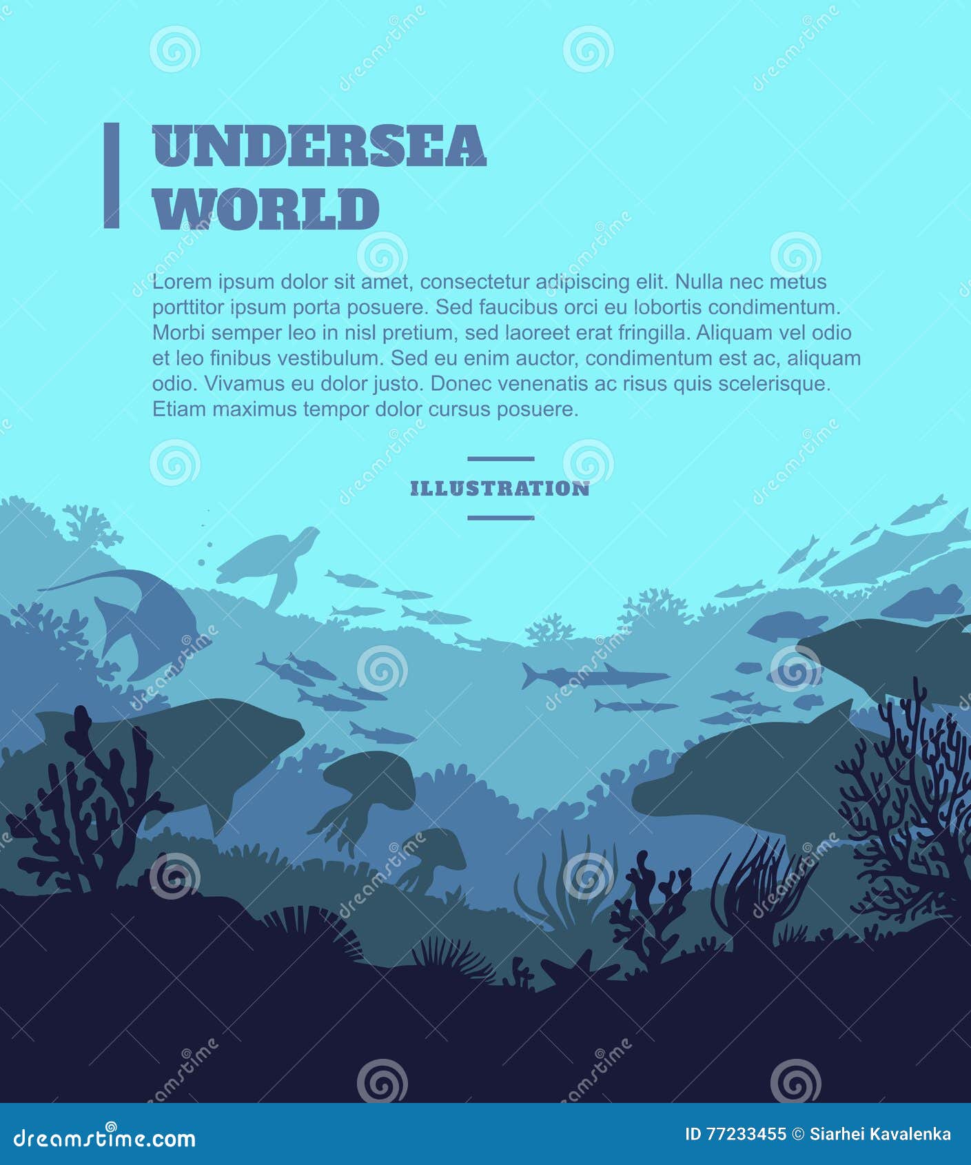 Undersea World With Island And Sailing Ship Cartoon Vector ...