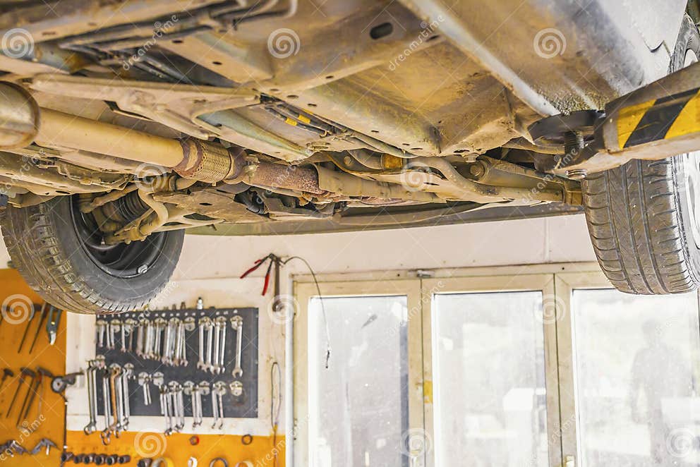 Underside of a car stock photo. Image of dirty, underside - 107630678