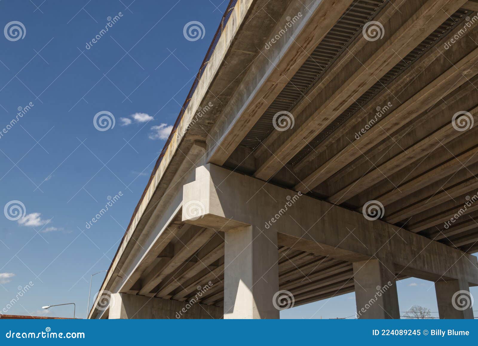 Underside of a Concrete Modern Bridge and a Blue Skynnnn Stock Image ...