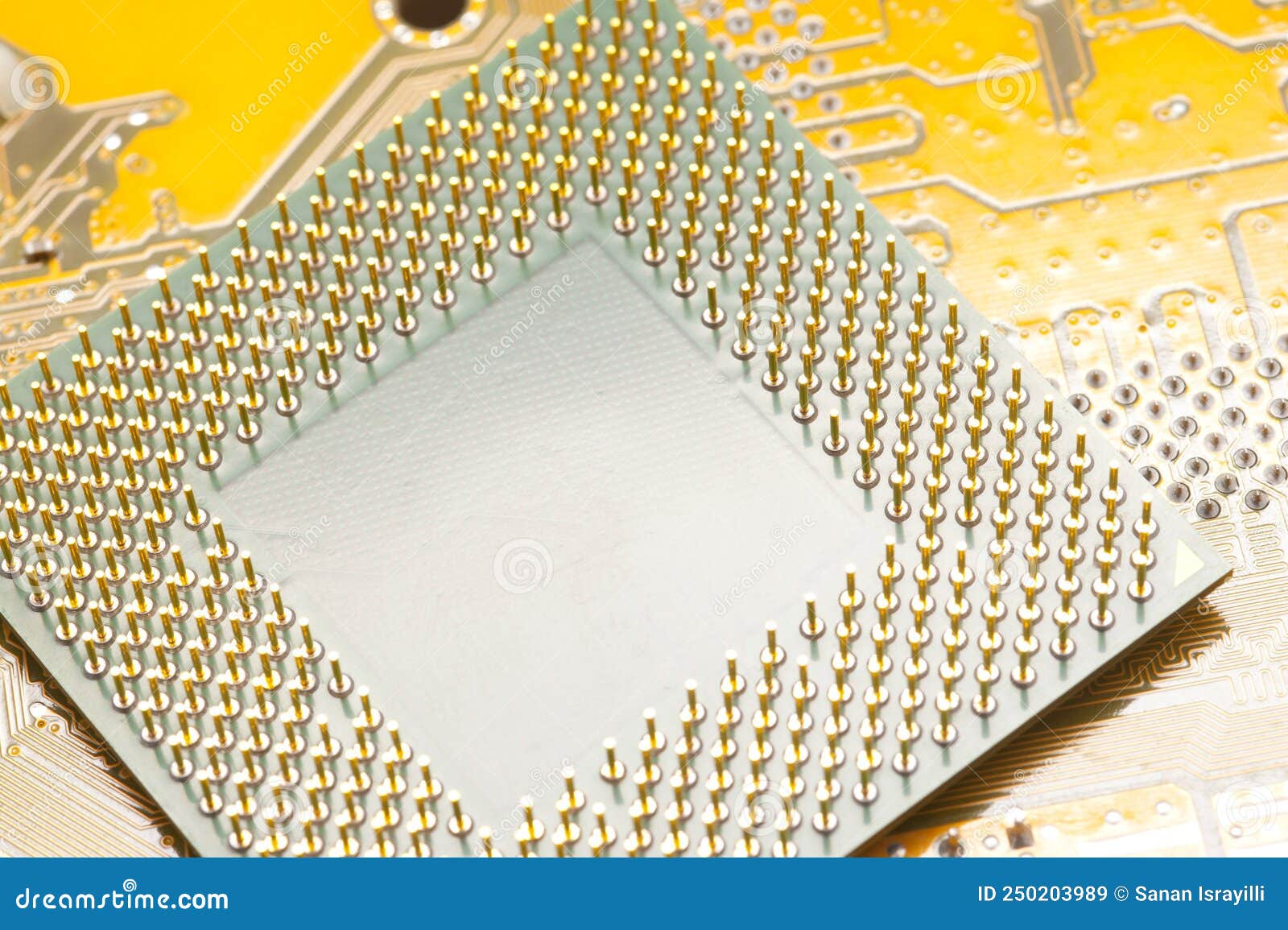 Underside of CPU Processor Chip Stock Image - Image of microprcessor ...