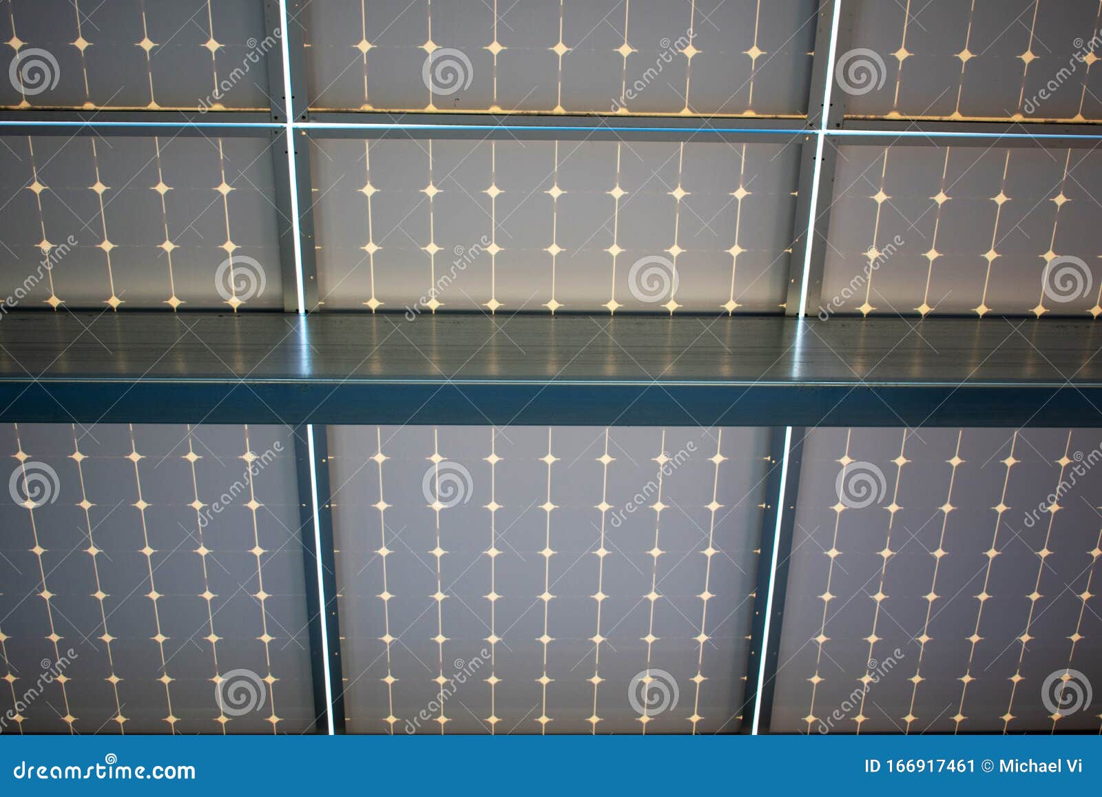 Underside Design of a Solar Panels Installed As Solar Canopy on Top of ...