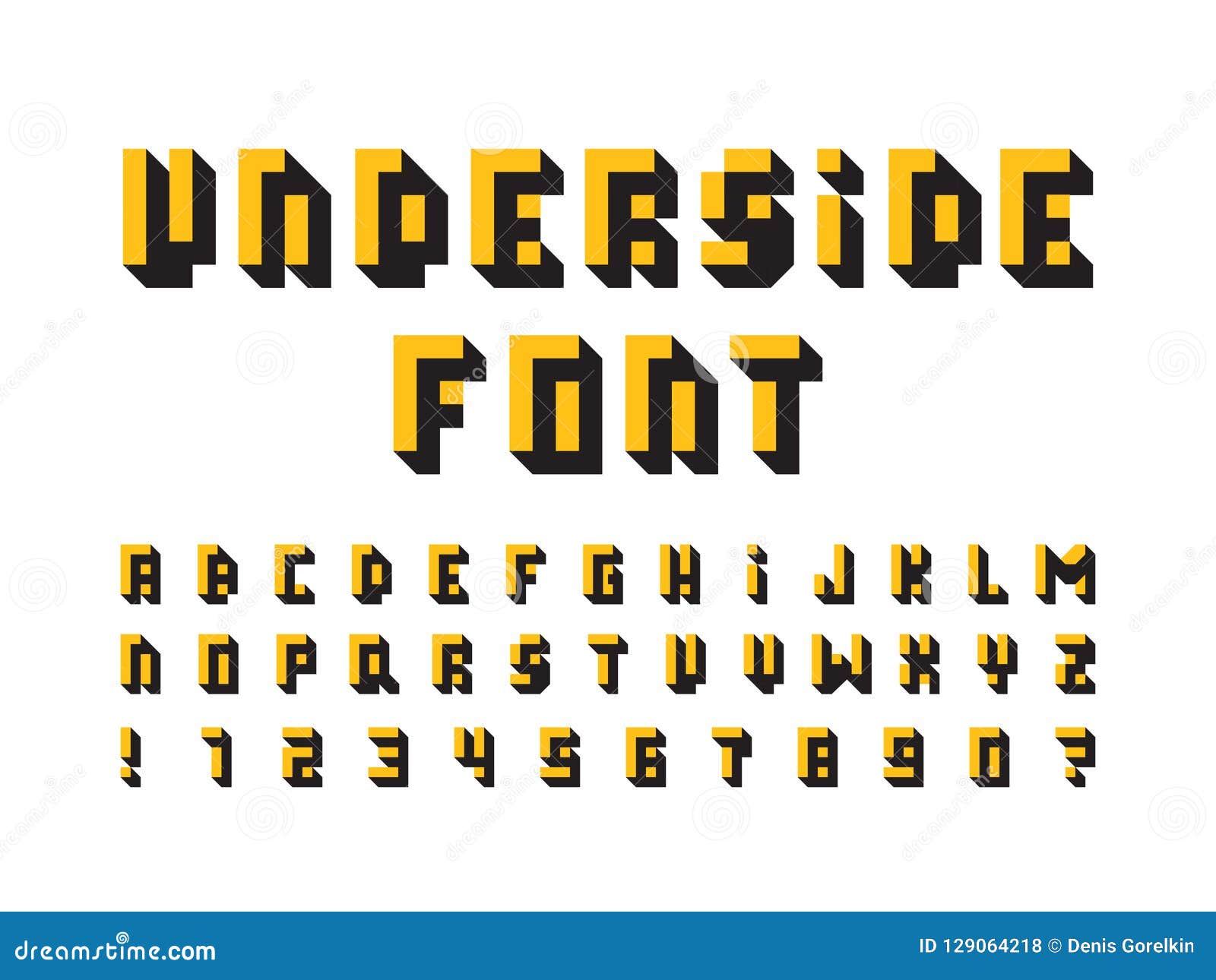 Underside Font. Vector Alphabet Stock Vector - Illustration of ...