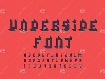 Underside Font. Vector Alphabet Stock Vector - Illustration of letter ...