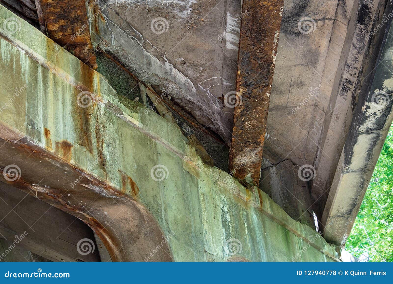 Crumbling Bridge Infrastrucure Stock Photo - Image of steel, material ...