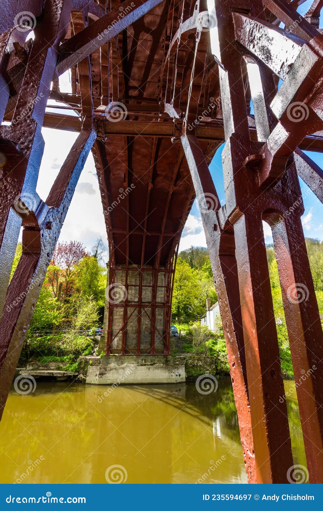 Underside of Iron Bridge at Ironbridge Stock Image - Image of site ...