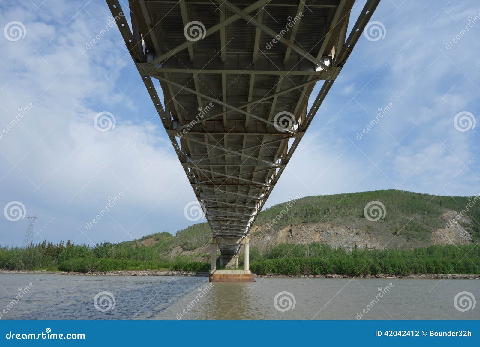 Underside of a Long Bridge. Stock Photo - Image of mountain, steel ...
