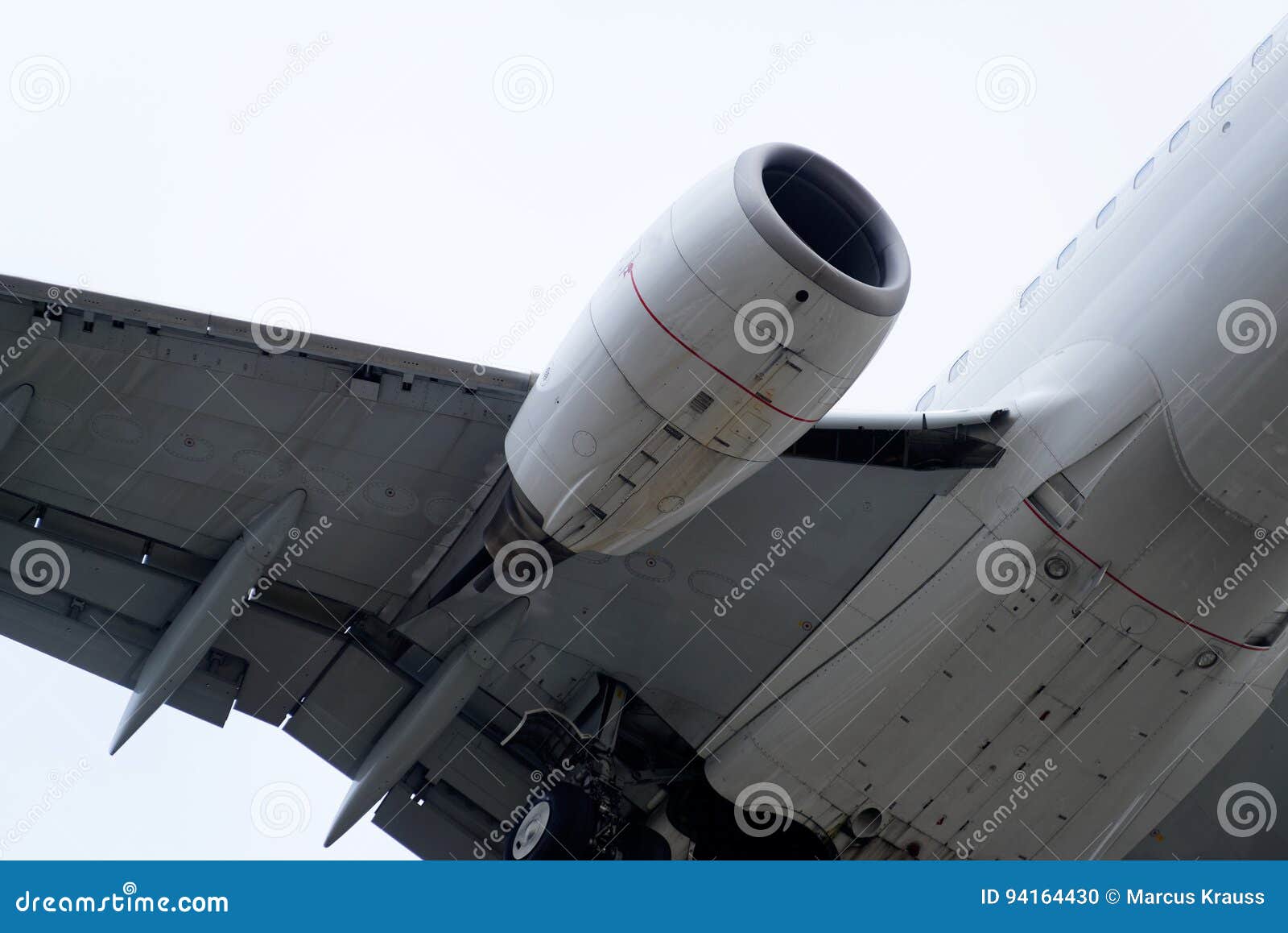 The Underside of a Modern Airplane Stock Photo - Image of arrive, touch ...