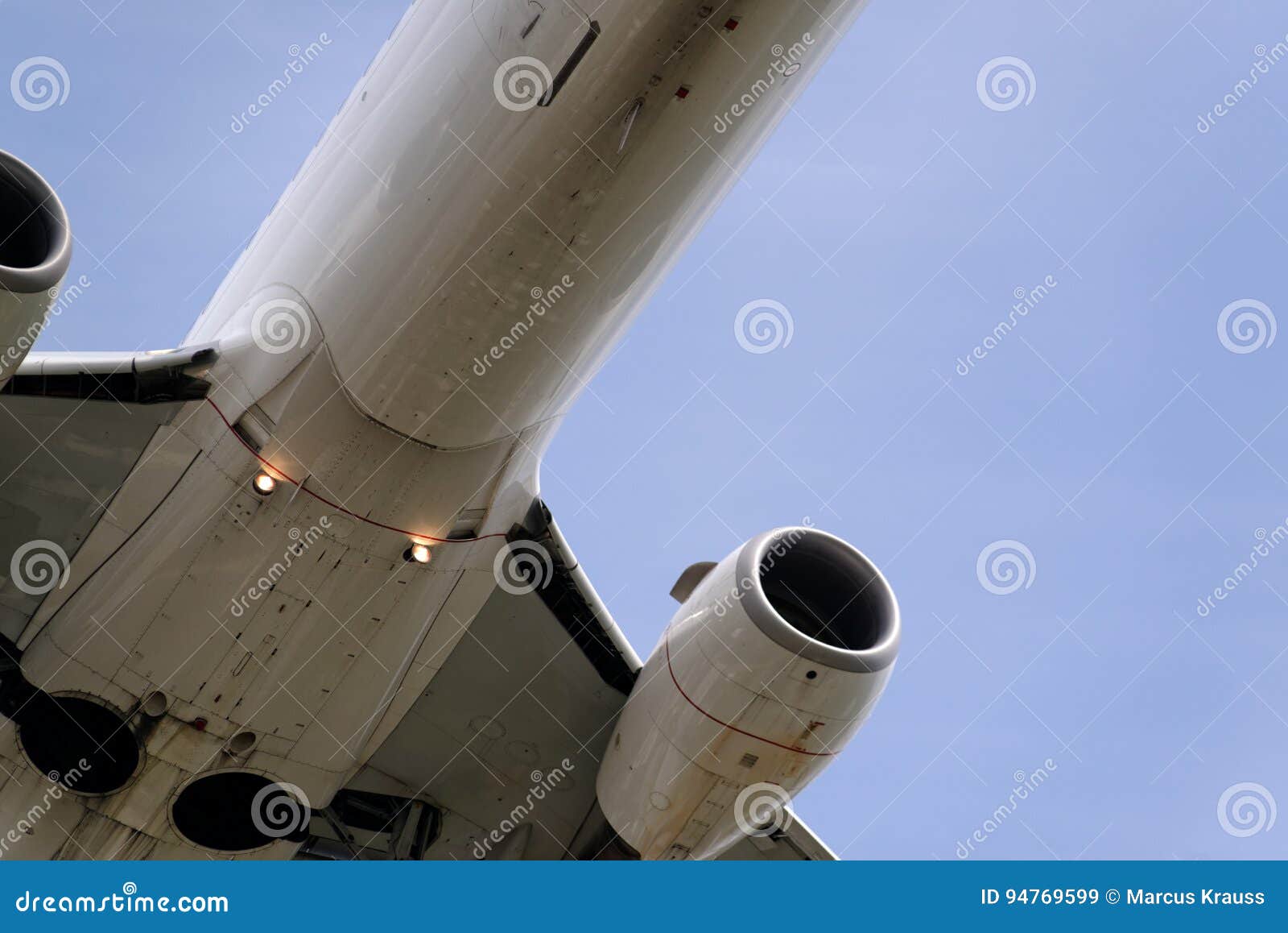 The Underside of a Modern Airplane Stock Image - Image of space ...