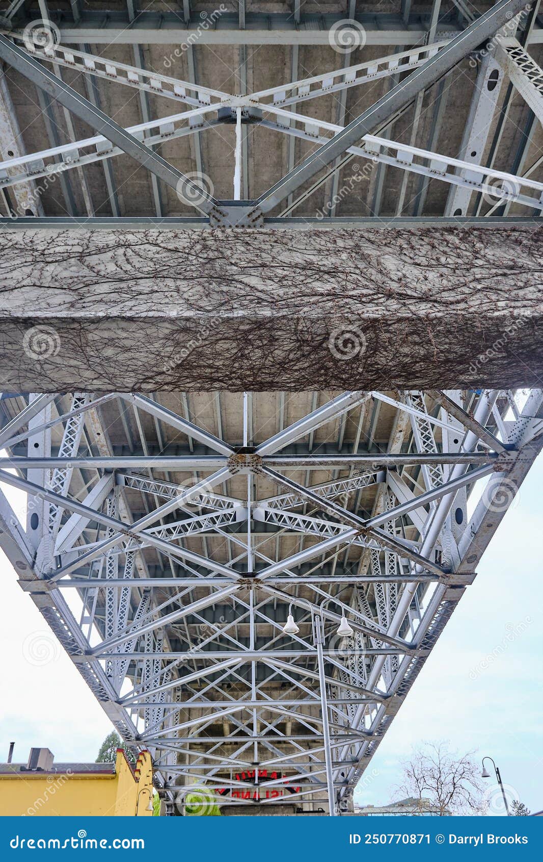 Underside of Steel Bridge stock image. Image of girders - 250770871