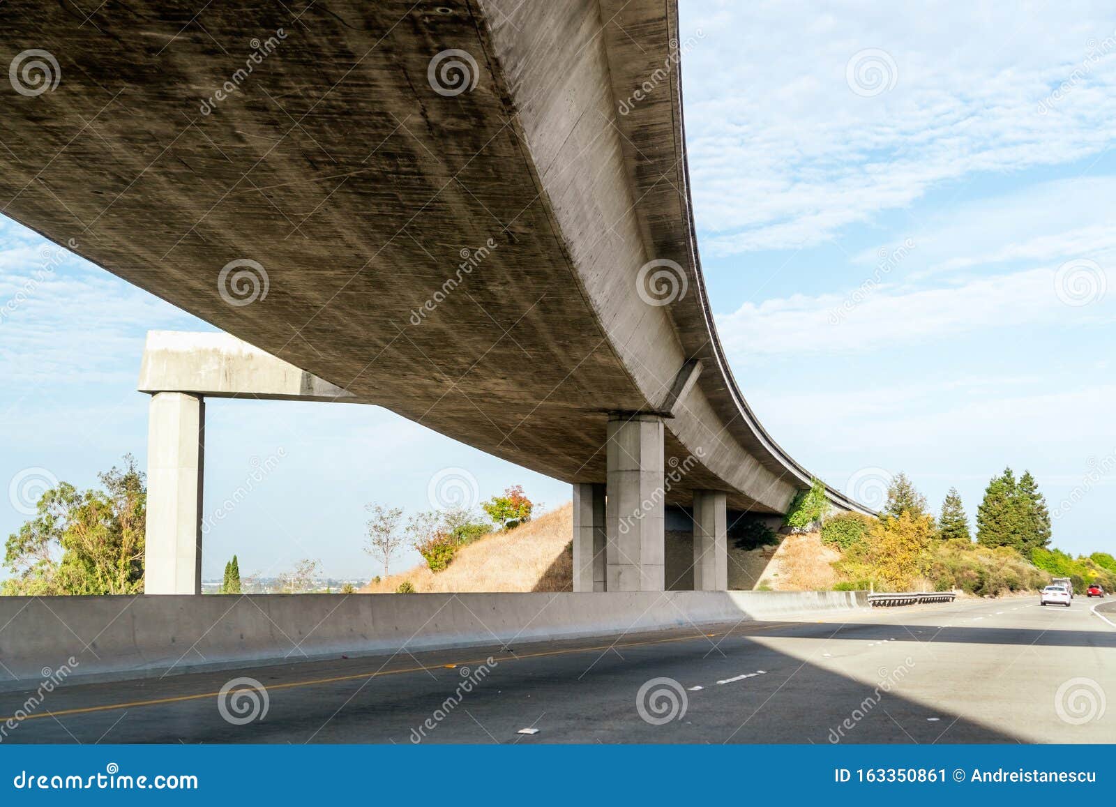 Underside View of Freeway at a Freeway Interchange in East San ...