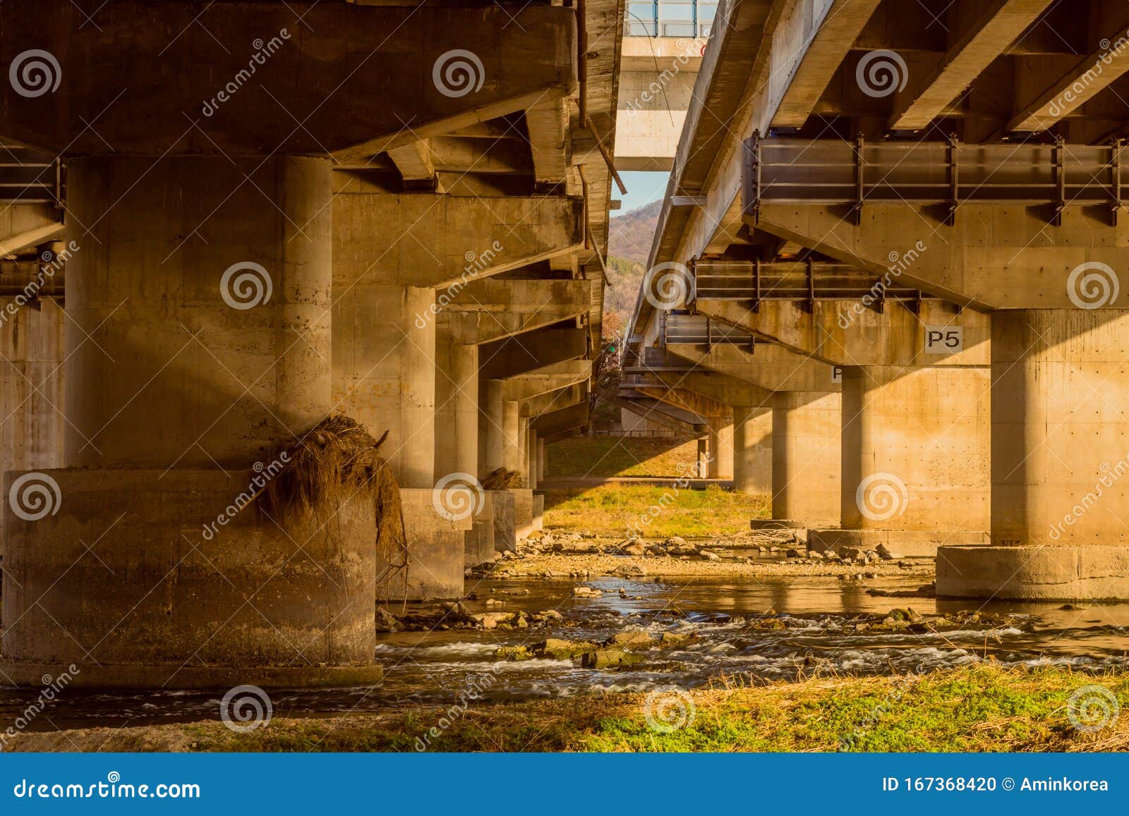 Underside View of Highway Overpass Stock Photo - Image of overpass ...