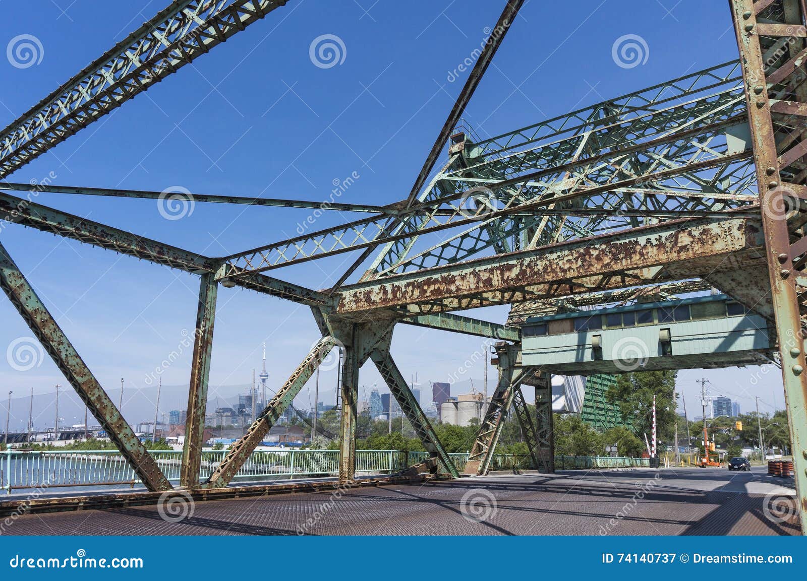Underside View of an Old Rusted Bridge in Toronto Stock Image - Image ...