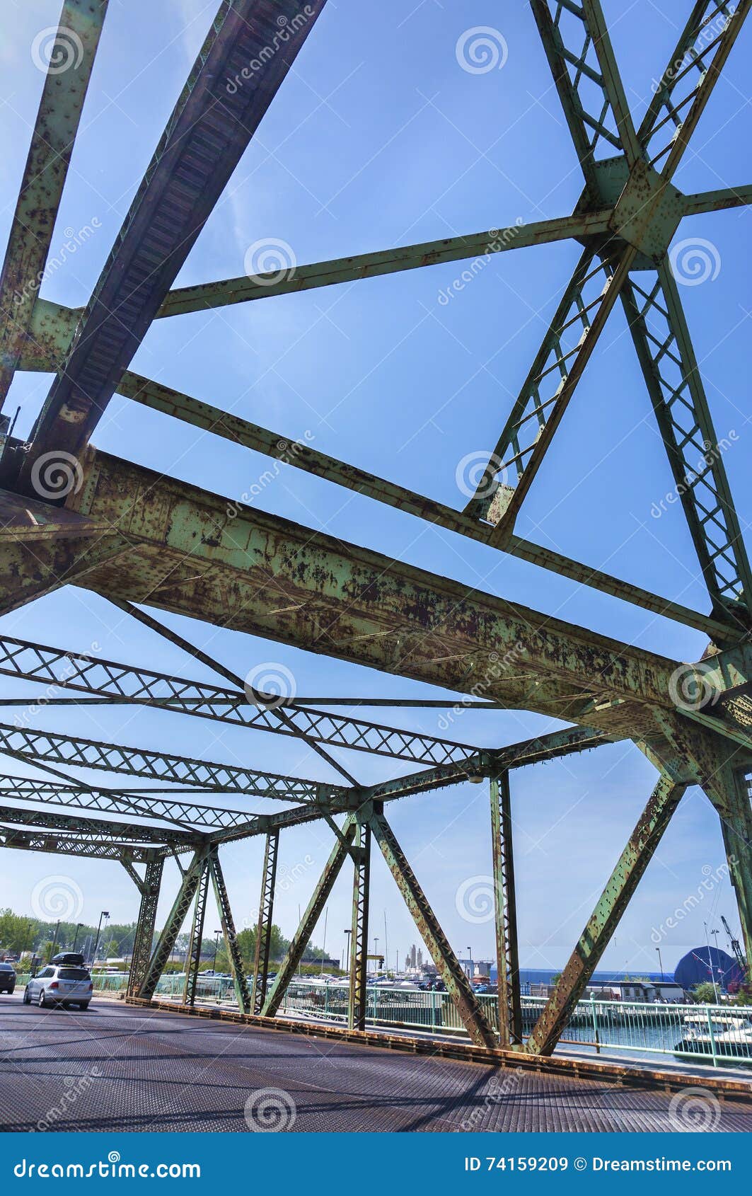 Underside View of an Old Rusted Bridge in Toronto Stock Image - Image ...