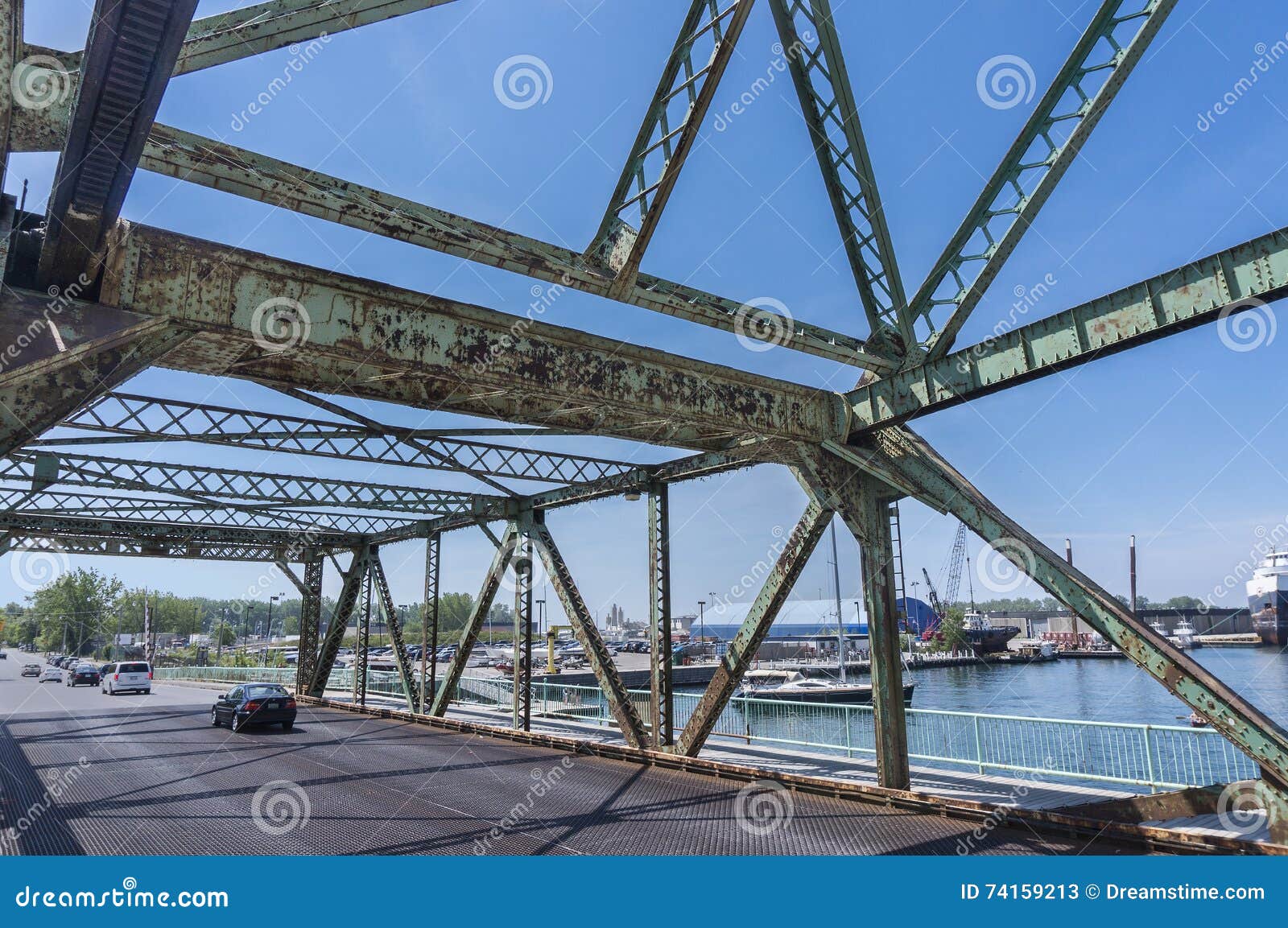 Underside View of an Old Rusted Bridge in Toronto Stock Image - Image ...