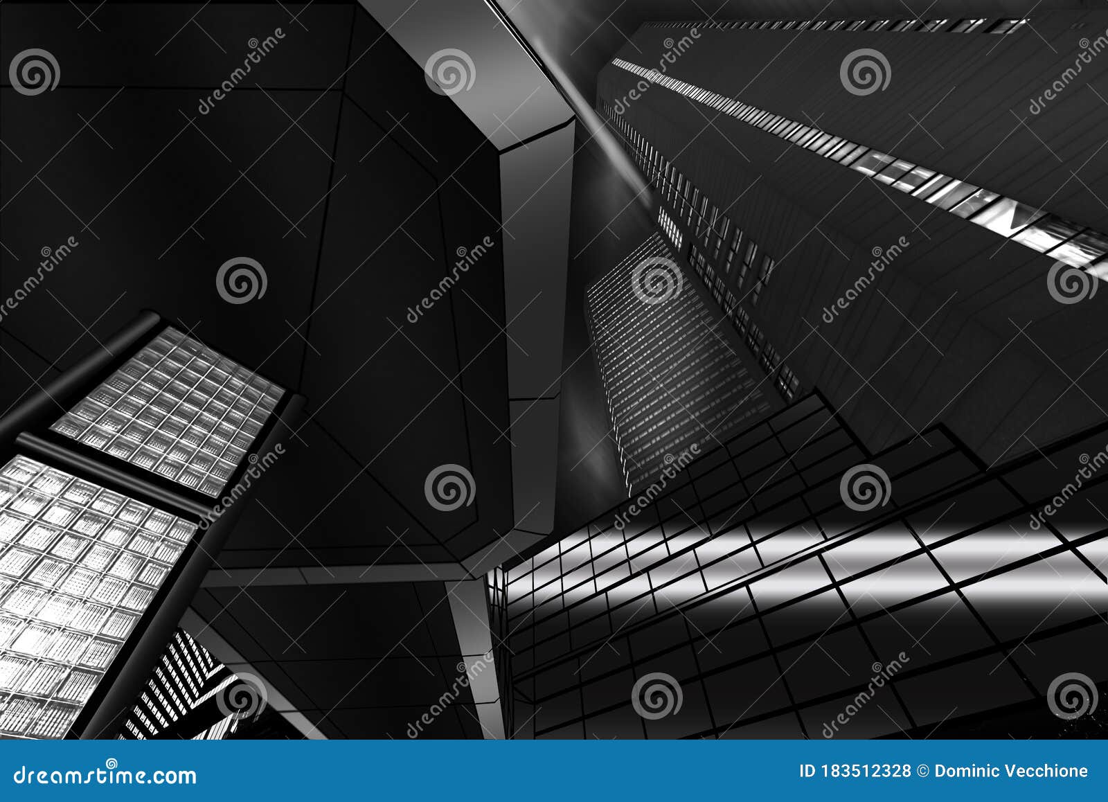 Underside of Walkway Looking Up at Buildings Stock Photo - Image of ...