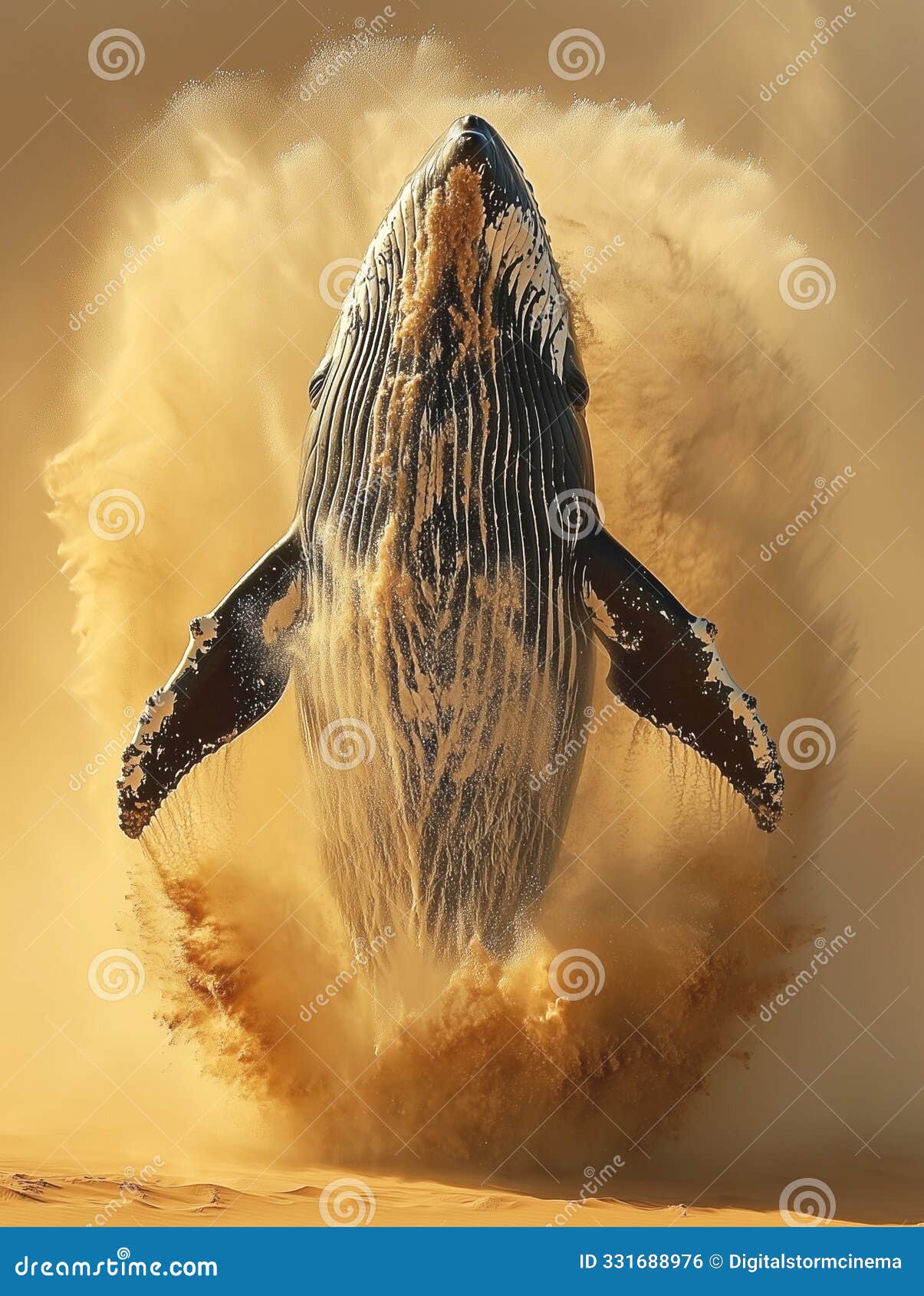 Whale Breaching At Colorful Sunset With Dramatic Clouds And Icebergs ...